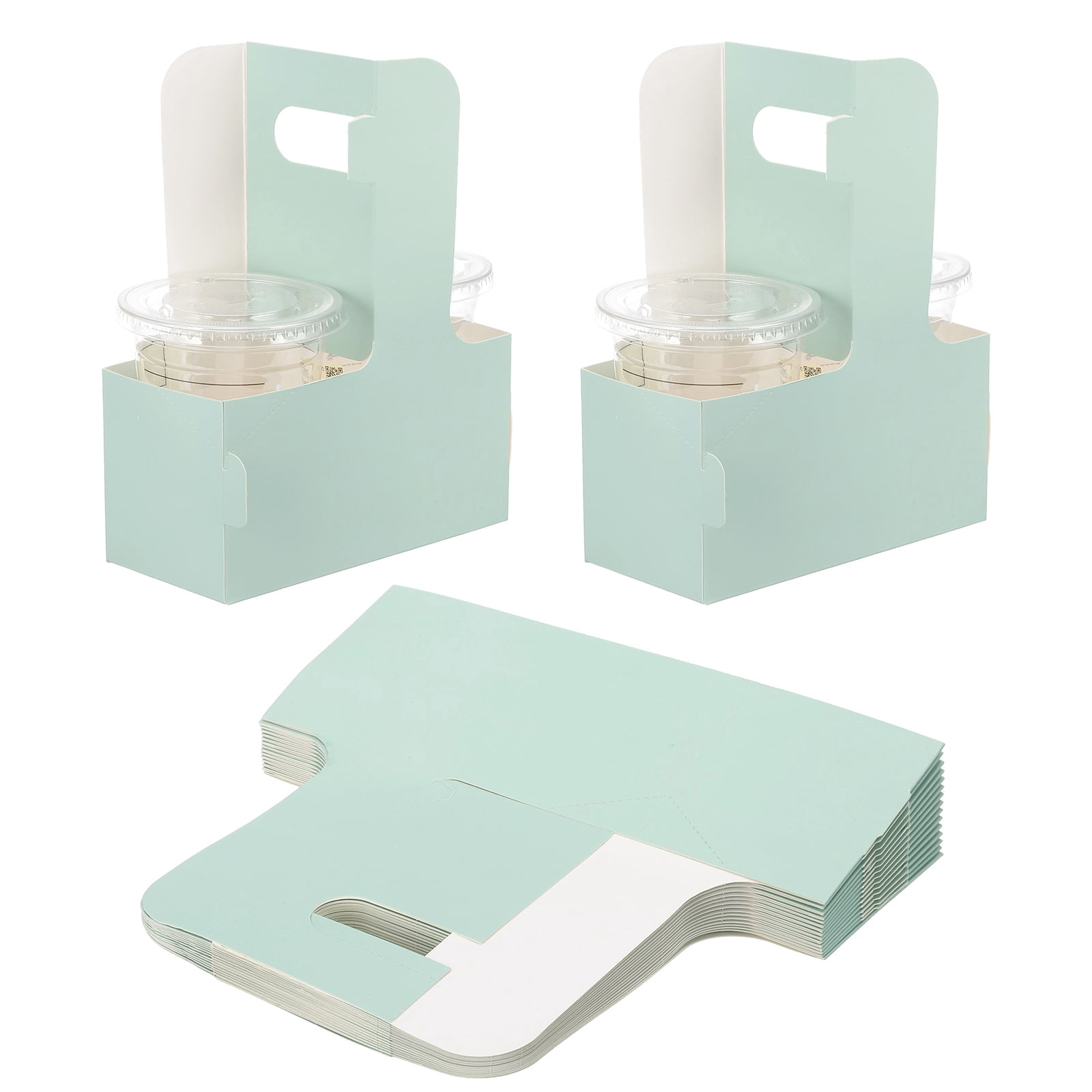 Uxcell Drink Carrier with Handle, 15 Pcs Kraft Paperboard 2 Cup Holder ...