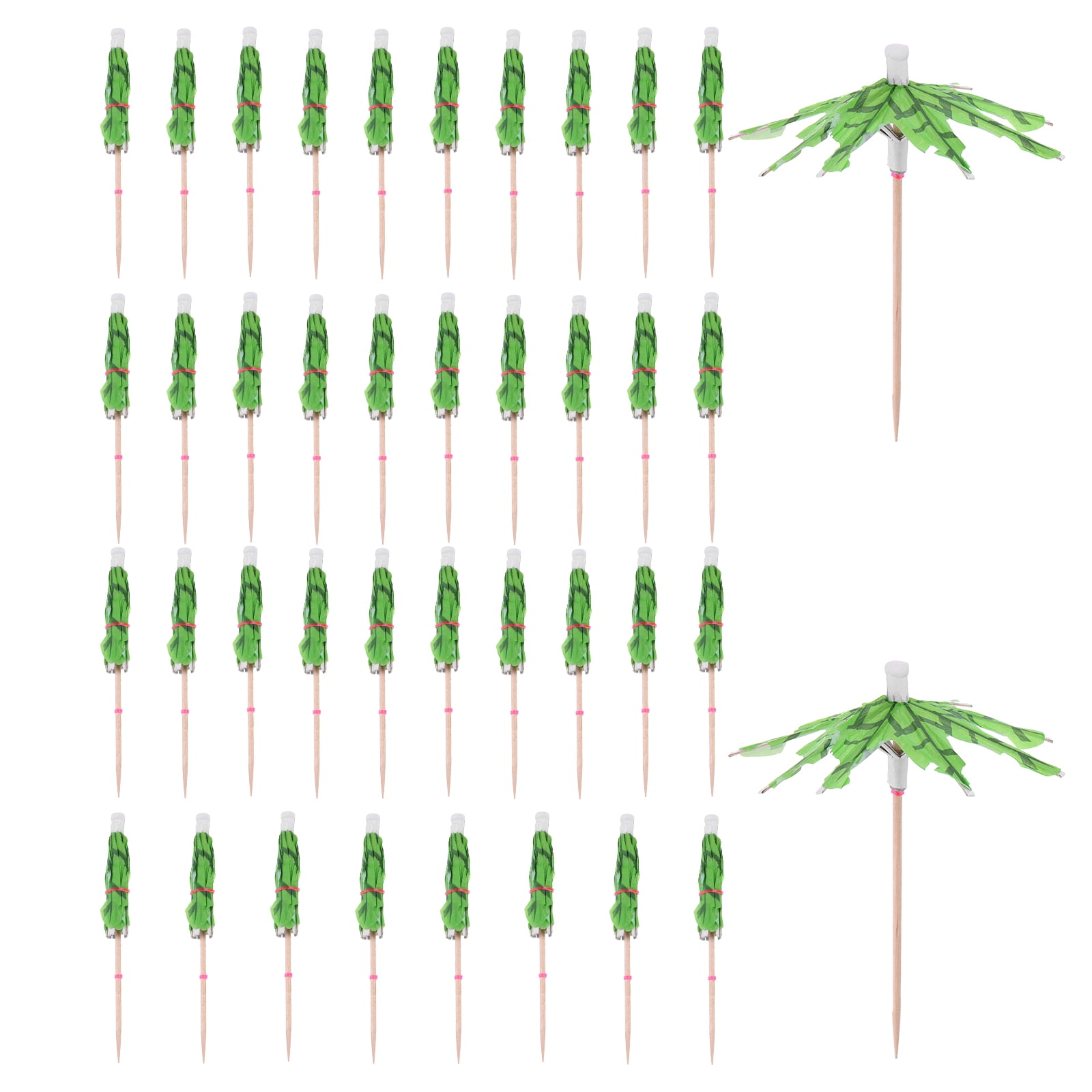 Uxcell Drink Umbrellas Bamboo Cocktail Toothpicks Palm Tree Leaves ...
