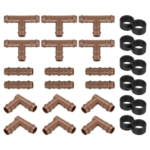 Uxcell Drip Irrigation Fittings Kit, 24 Pcs Drip Irrigation Parts Set ...