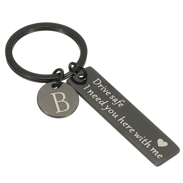 Uxcell Drive Safe Keychain, 1 Set Letter B Keychain I Need You Here ...