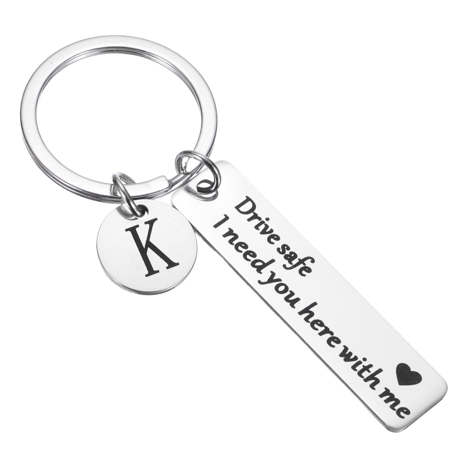 Uxcell Drive Safe Keychain, 1 Set Letter K Keychain I Need You Here ...