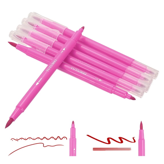 Uxcell Dual Brush Markers, Light Pink Fine and Brush Tip Pen for ...