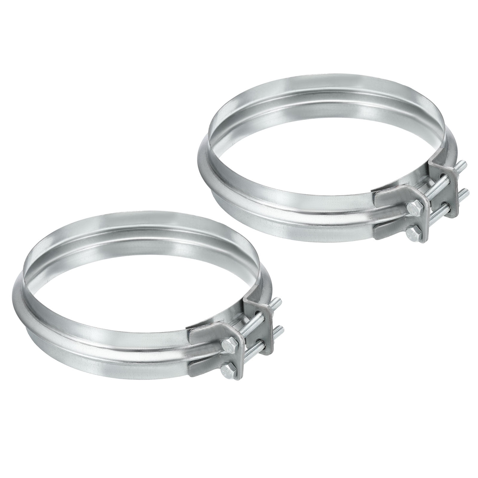 Uxcell Duct Clamp, 2Pcs 6"(150mm) V-shape Clamp Zinc Plated Iron Pipe ...