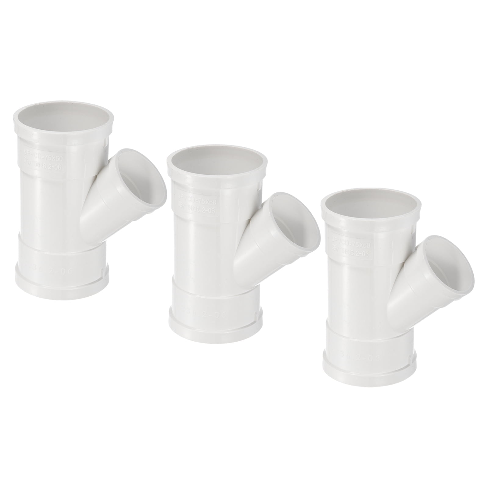 Uxcell Duct Hose Connector 3 Ways Wye Pipe Splitters, 3 Inch, White 3 ...