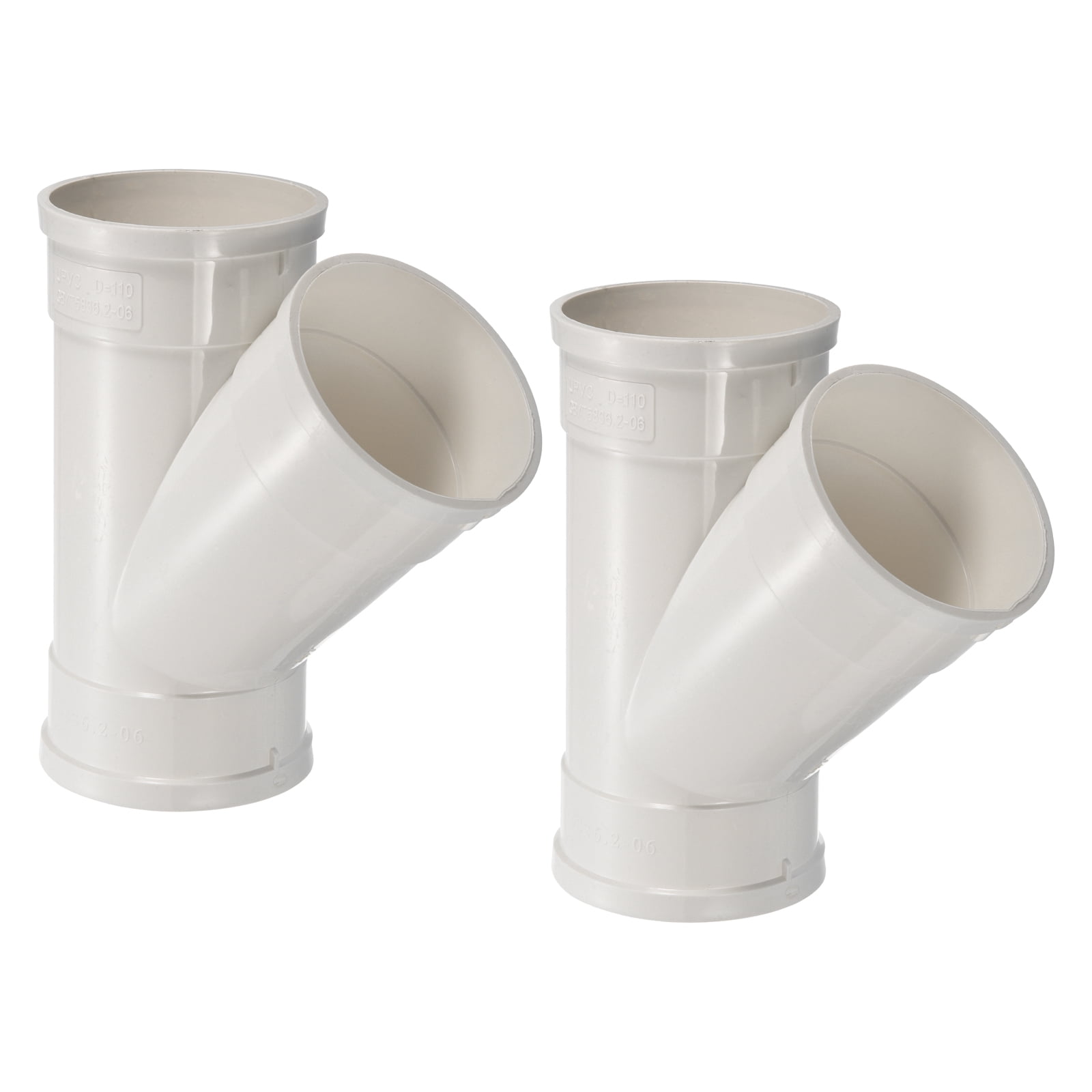 Uxcell Duct Hose Connector 3 Ways Wye Pipe Splitters, 4 Inch, White 2 ...