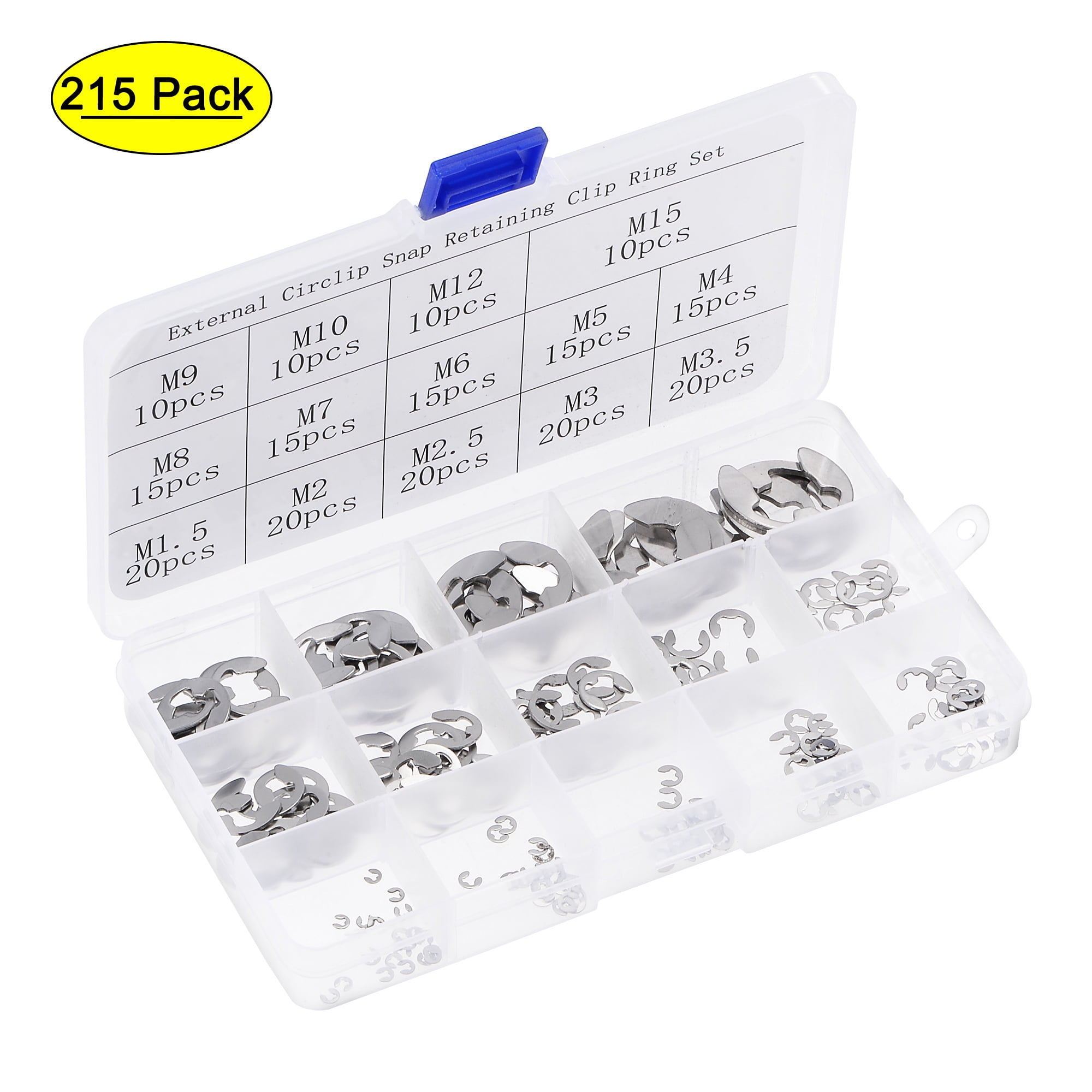8mm Shaft 100-Pack 6mm E-Clip Retaining Rings - Carbon Steel Snap Rings ...