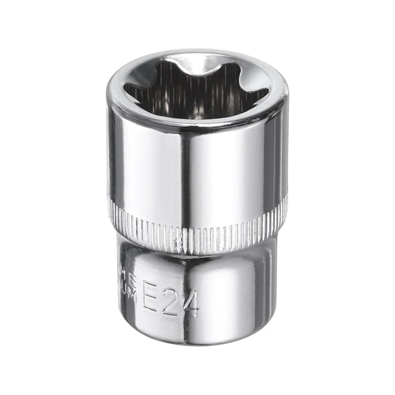 Uxcell E-Torx Socket 1/2" Drive E24 Star Socket 1.5" Length 6 Point ...