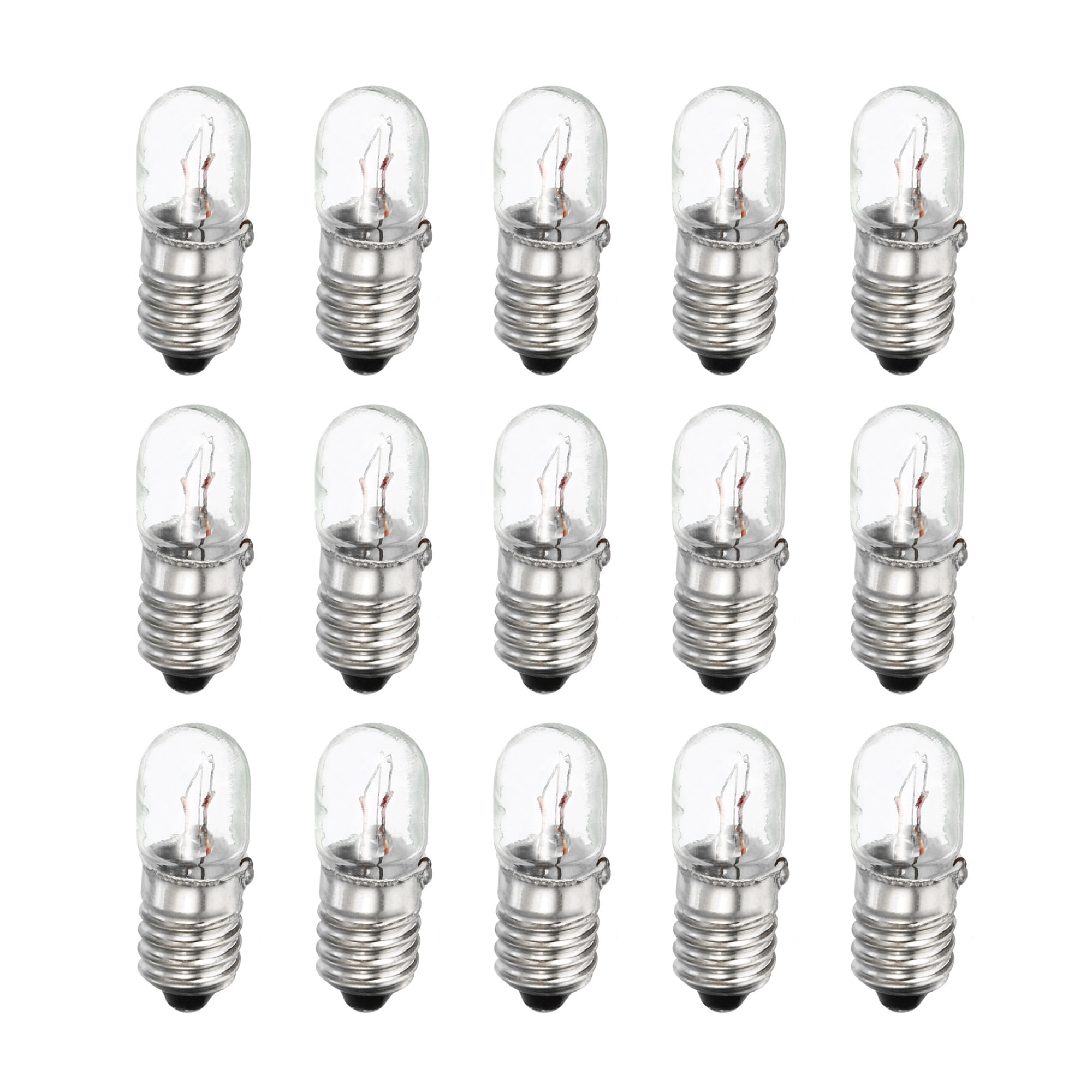 Uxcell E10 Screw Base Miniature Bulbs 30V/3W Warm Yellow Light Mini ...