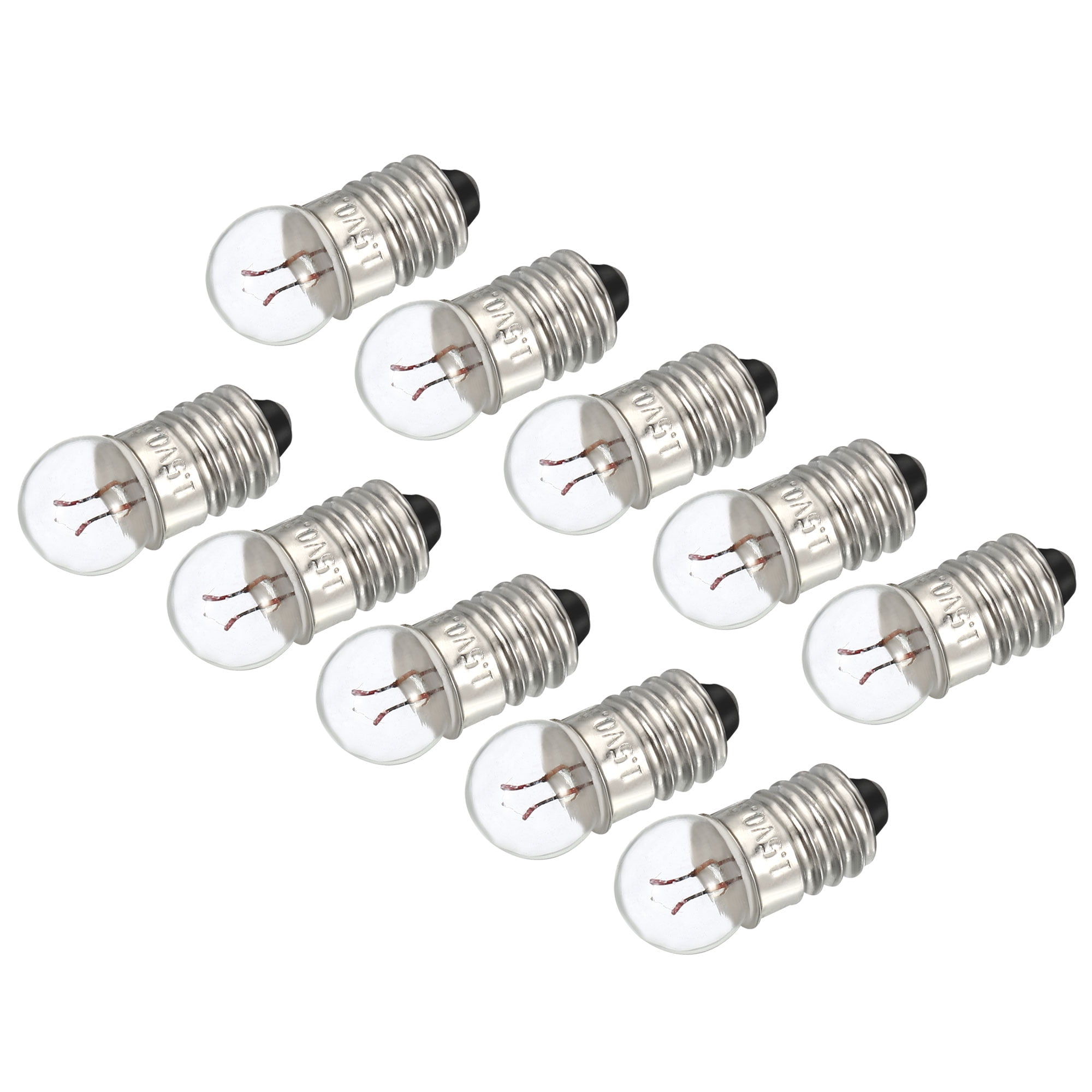 Uxcell E10 Screw Base Miniature Bulbs DC 1.5V Warm Yellow Light Mini ...
