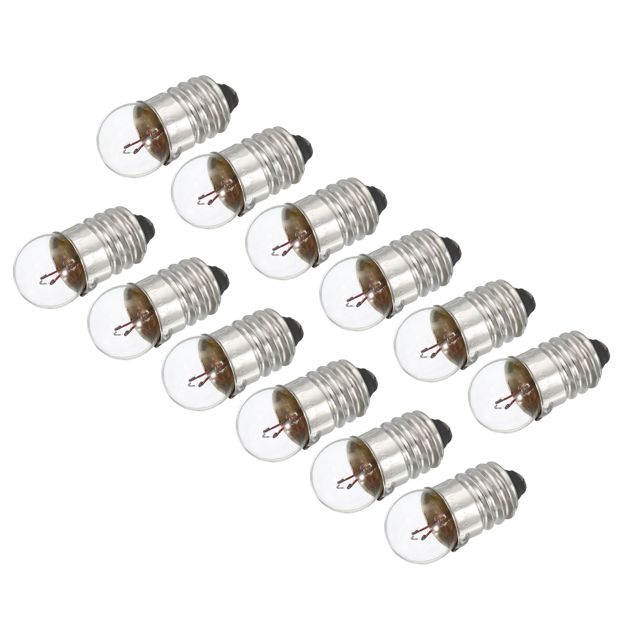 Uxcell E10 Screw Base Miniature Bulbs DC 6.2V Warm Yellow Light Mini ...