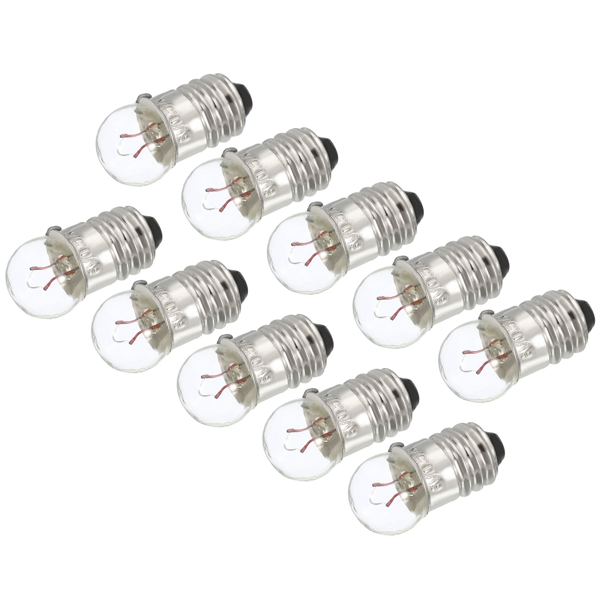 Uxcell E10 Screw Base Miniature Bulbs DC 6V Warm Yellow Light Mini ...