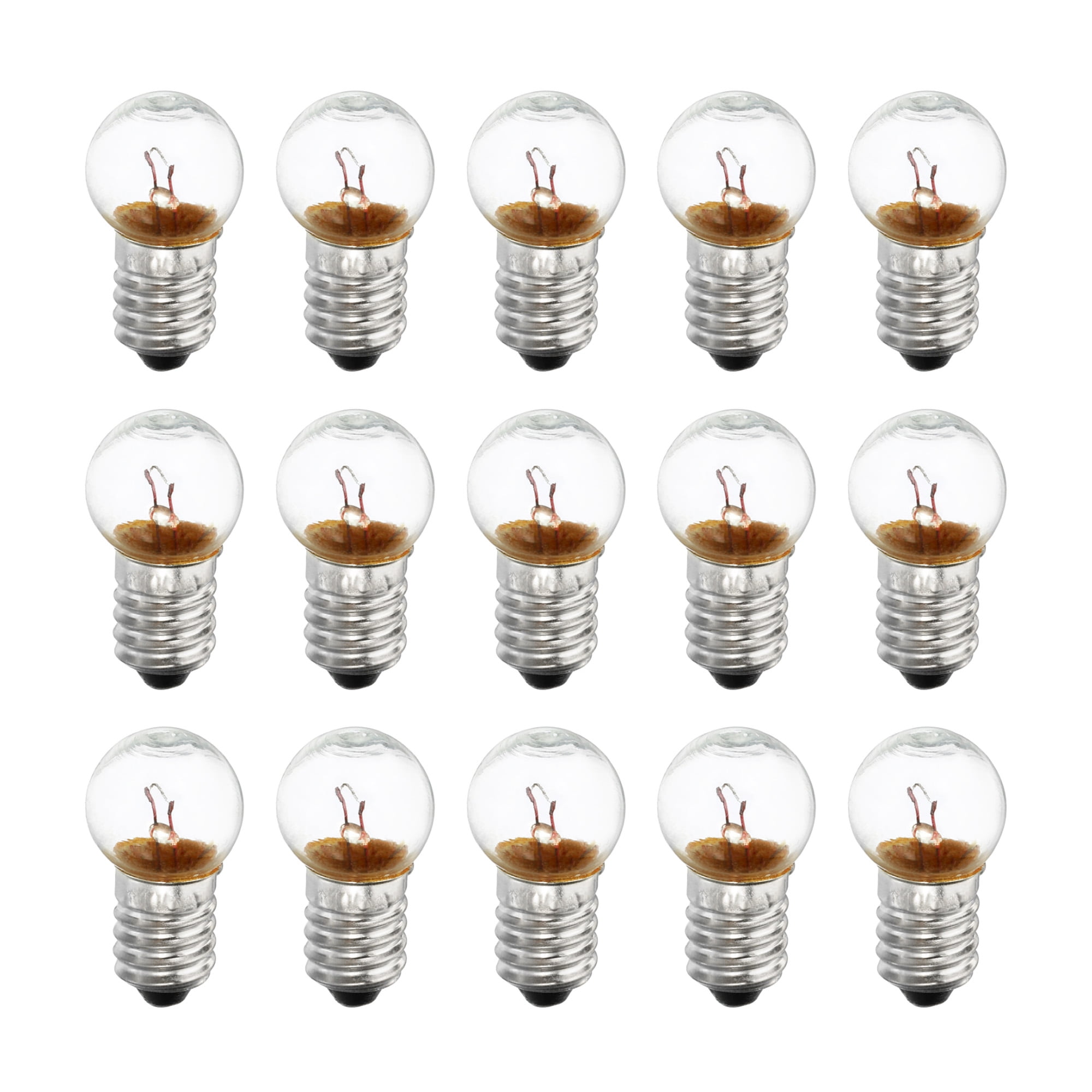 Uxcell E10 Warm Yellow Light Mini Incandescent Bulbs with Box 4.8V 15 ...