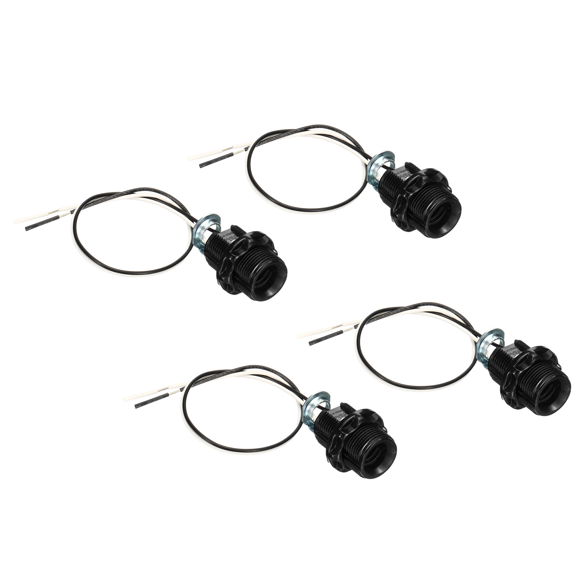 Uxcell E12 Bulb Holder Light Socket, 4 Pack 10 Inch Long Wire Lead ...