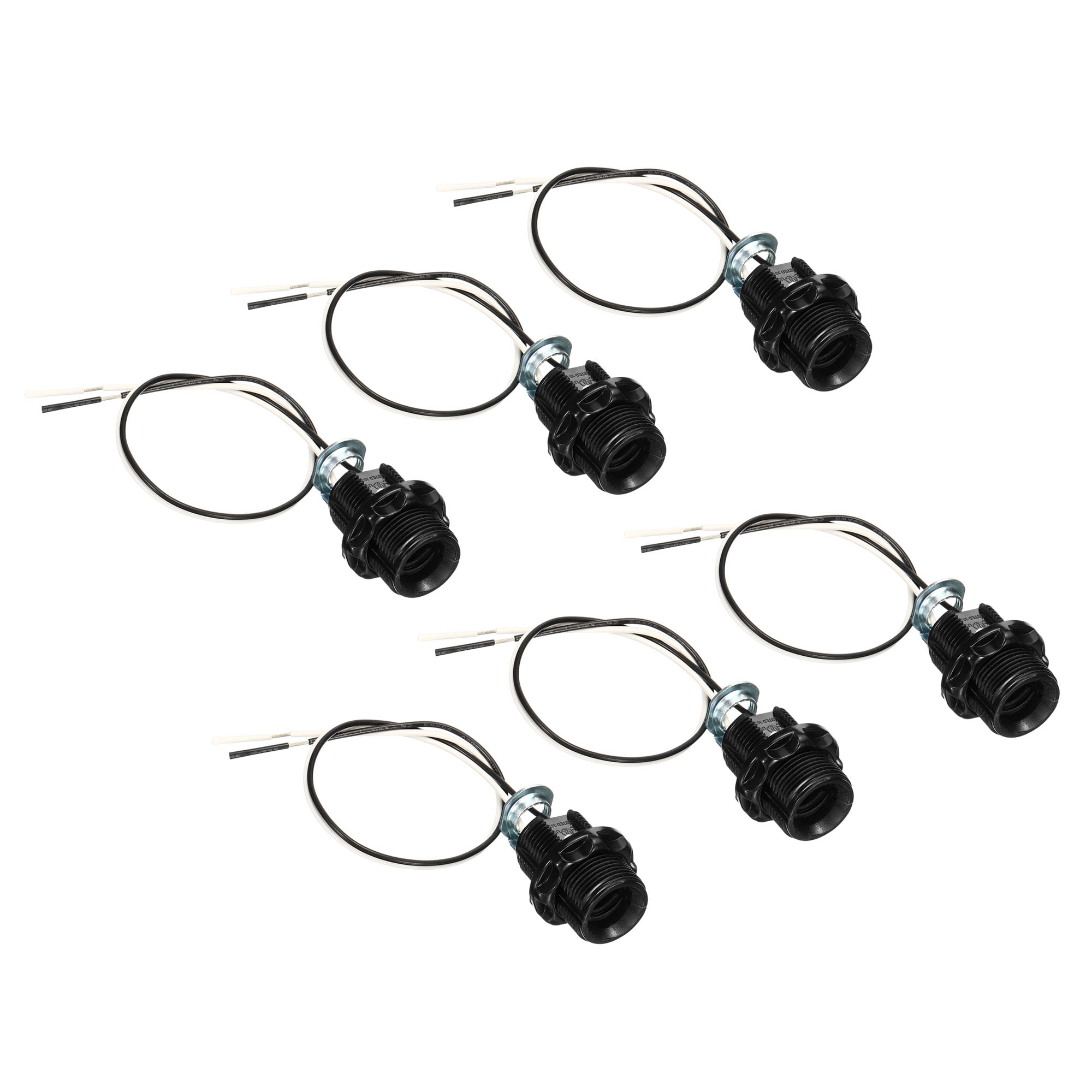 Uxcell E12 Bulb Holder Light Socket, 6 Pack 10 Inch Long Wire Screw ...