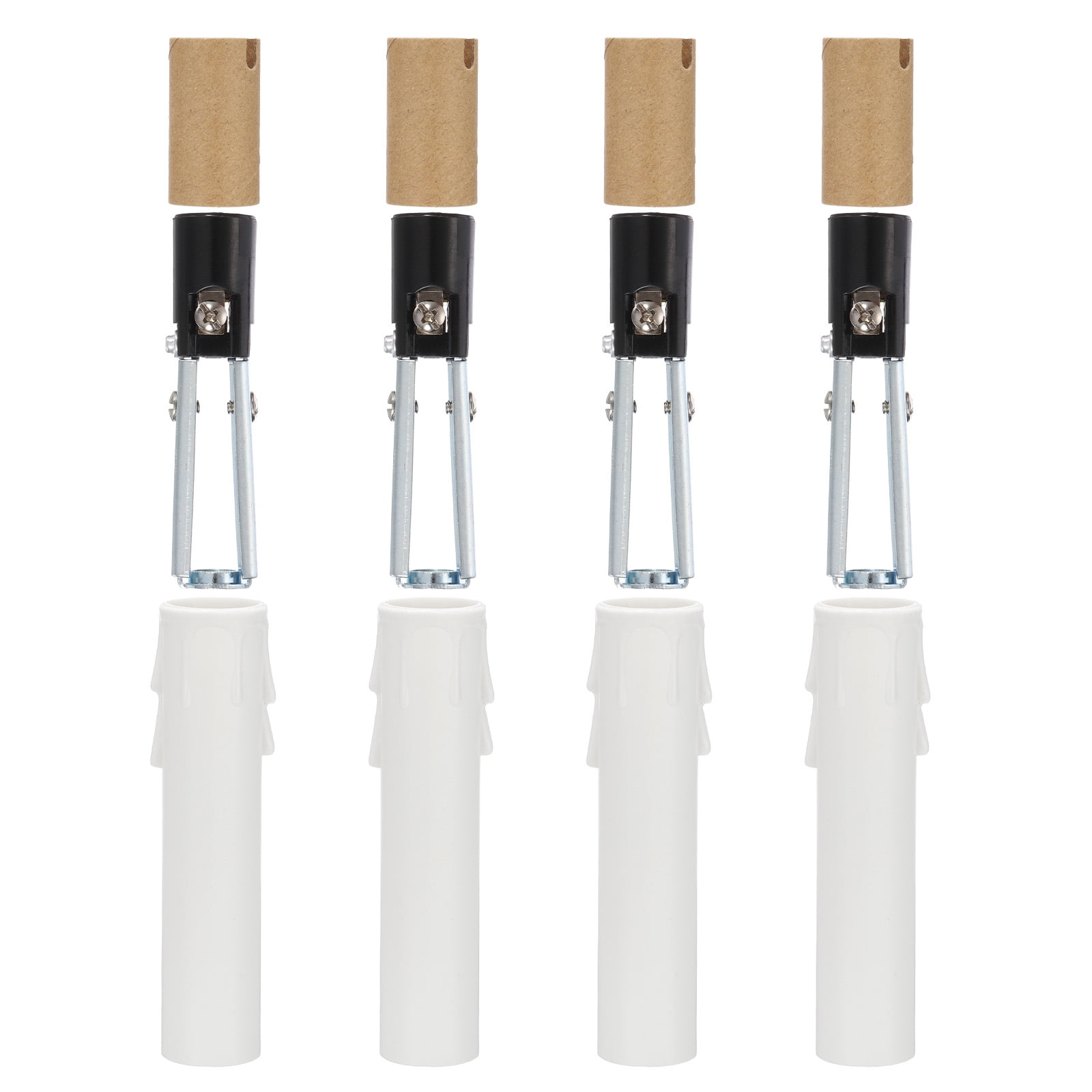 Uxcell E12 Length Adjustable Candle Bulb Socket, 4 Set Candelabra Base ...
