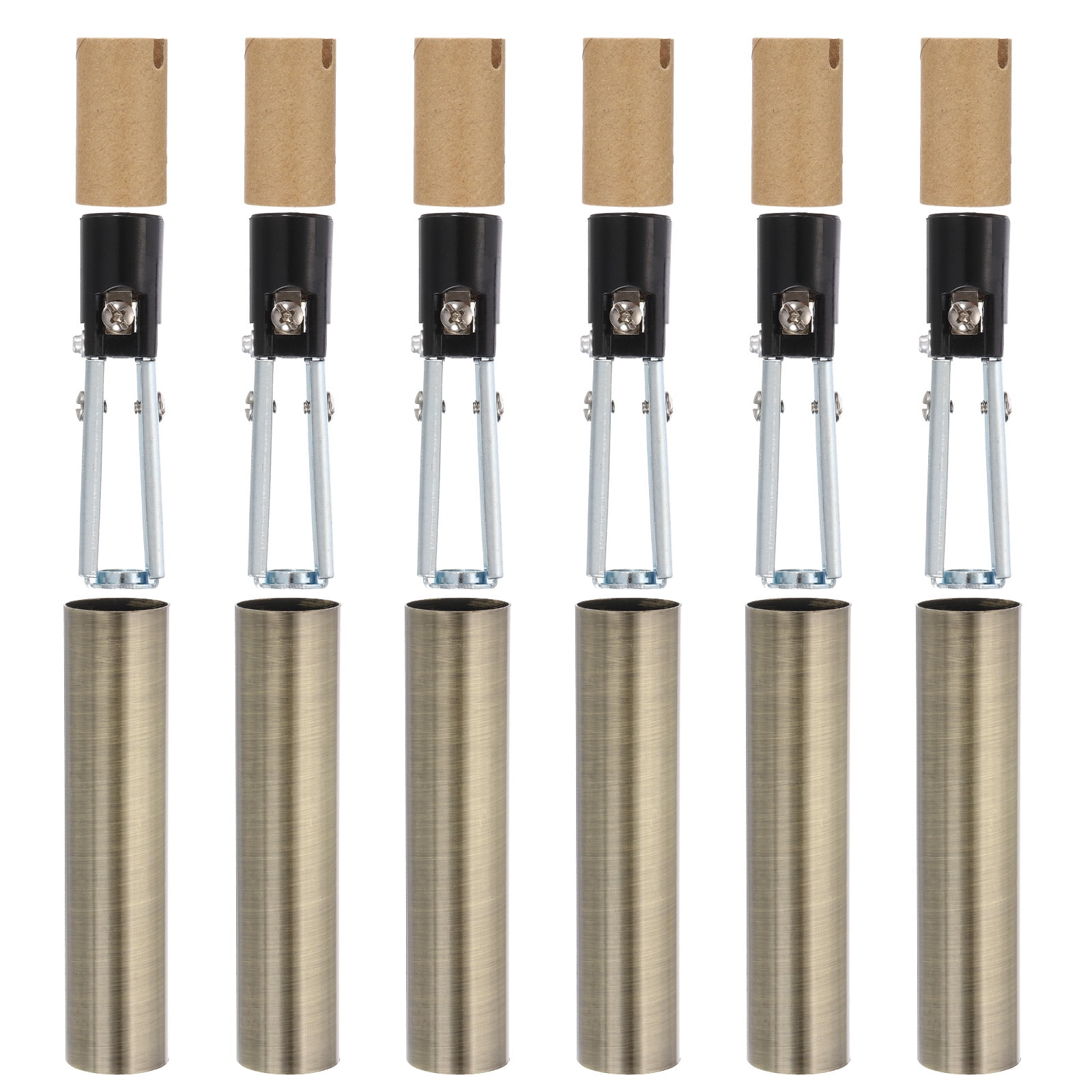 Uxcell E12 Length Adjustable Candle Bulb Socket, 6 Set Candelabra Base ...