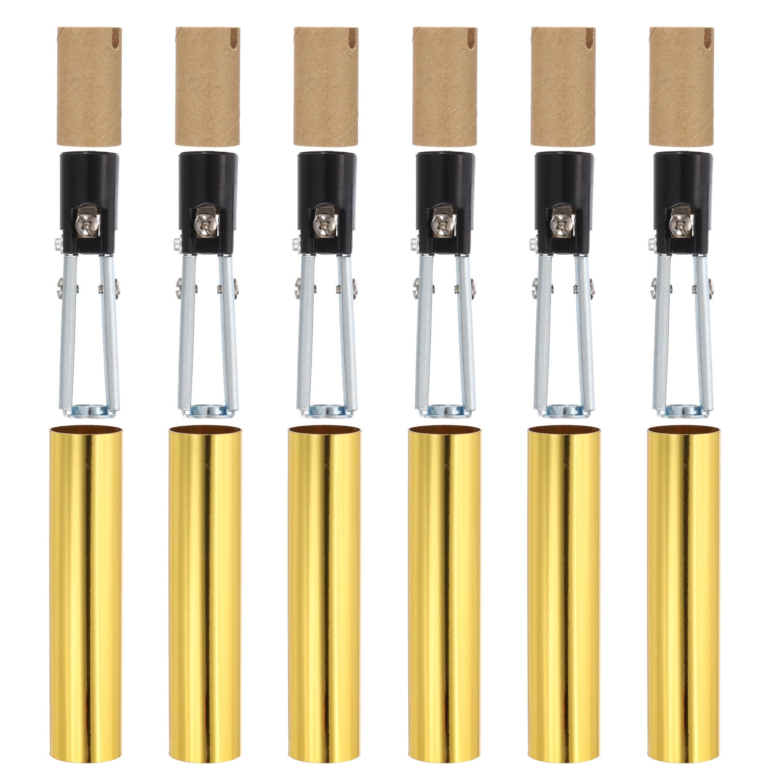 Uxcell E12 Length Adjustable Candle Bulb Socket, 6 Set Candelabra Base ...