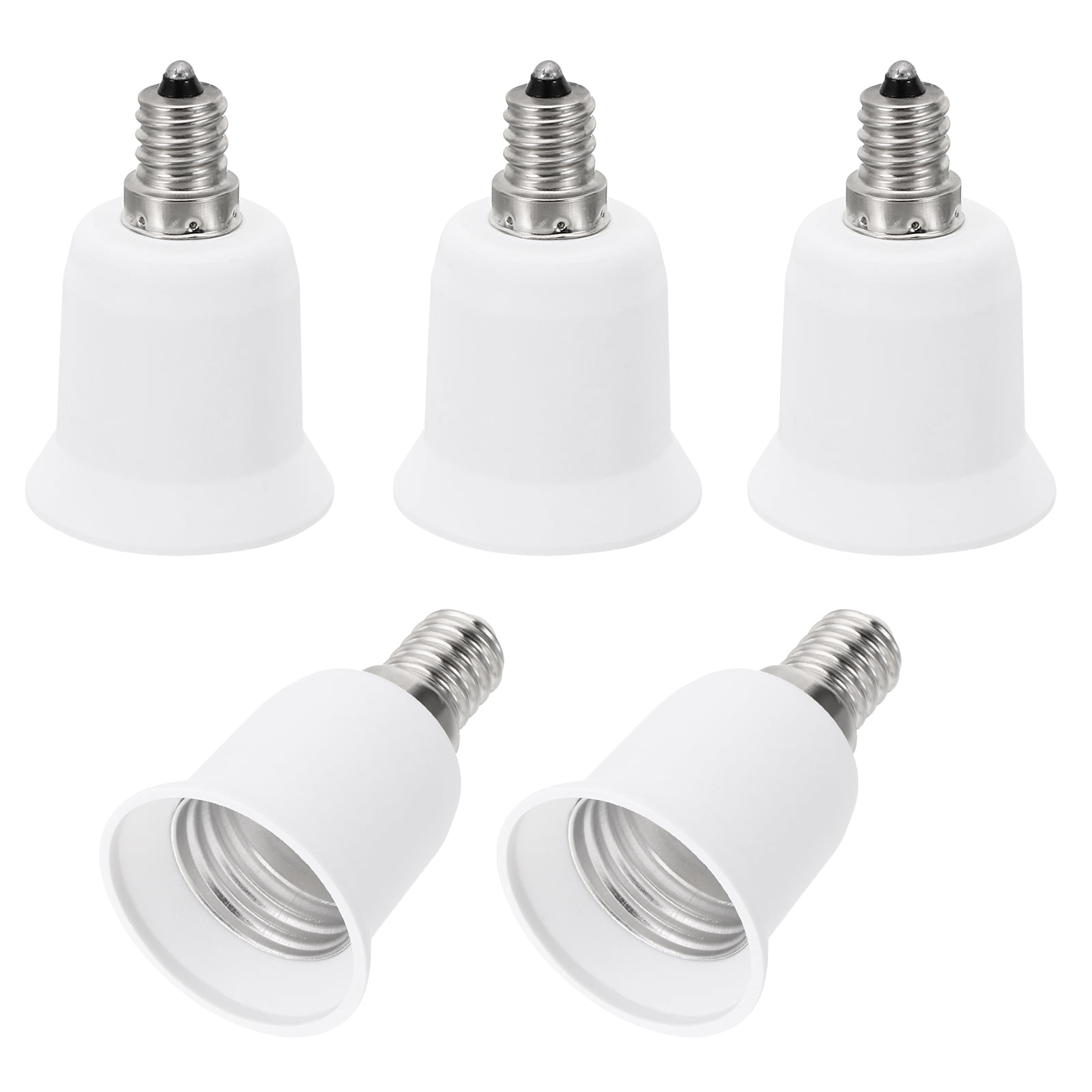 Uxcell E12 to E26/E27 Light Socket Adapter, 5pcs Lamp Holder Convert ...