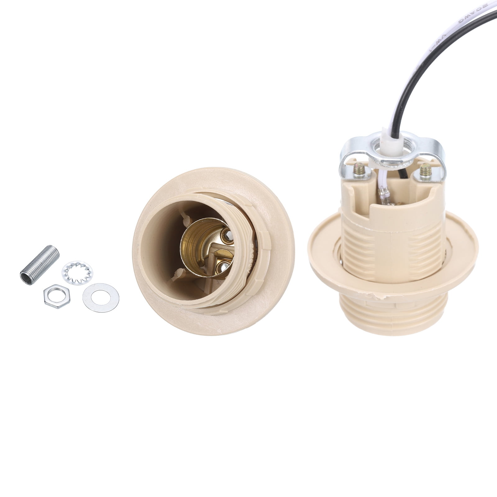 Uxcell E14 Light Bulb Socket, 2 Set Lamp Base Full-thread Holder with ...