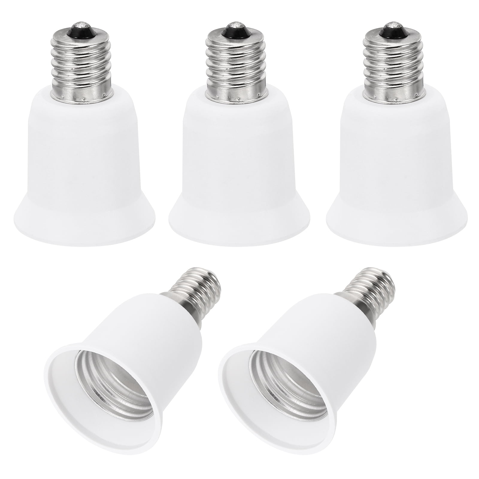 Uxcell E17 to E26/E27 Light Socket Adapter, 5pcs Lamp Holder Convert ...