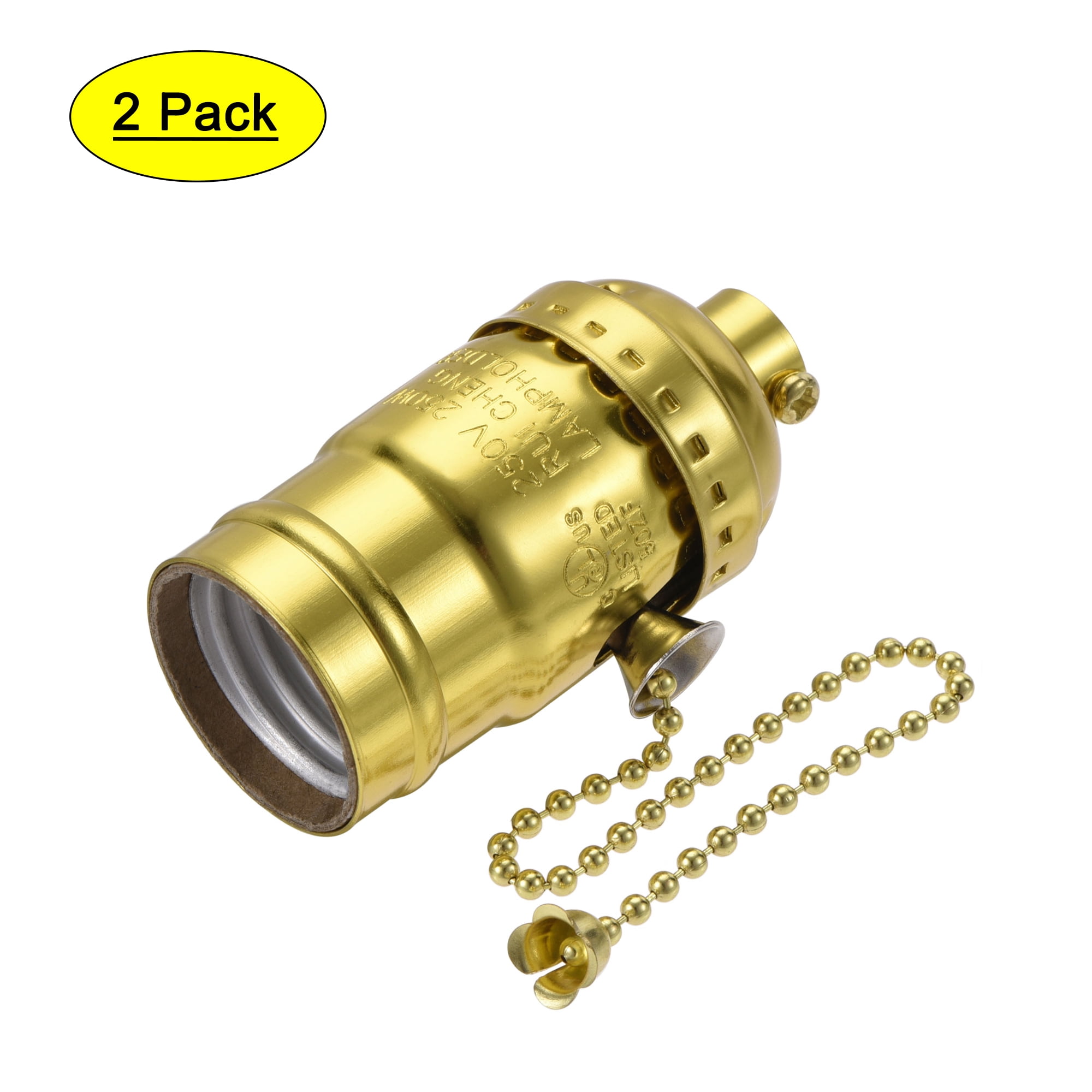 Uxcell E26/E27 Lamp Socket, 1/8IP Thread Screw UL Listed Hanging Light ...