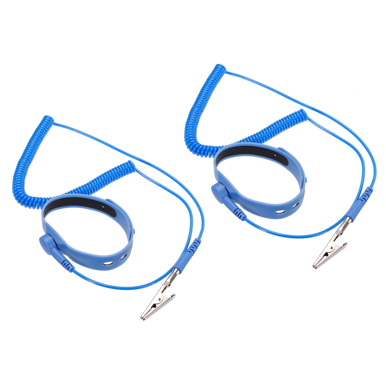 Uxcell ESD Anti Static Wrist Strap 2Pcs 7.87ft Silicone Adjustable ...
