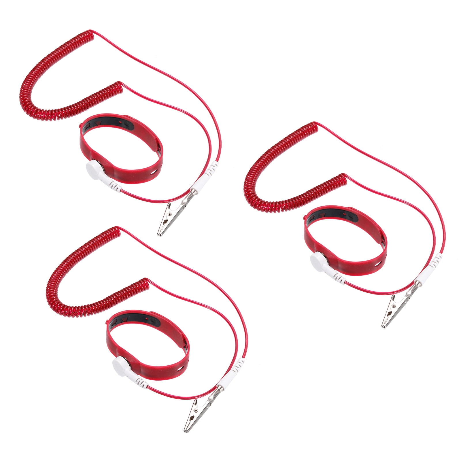 Uxcell ESD Anti Static Wrist Strap 3Pcs 7.87ft Silicone Adjustable ...