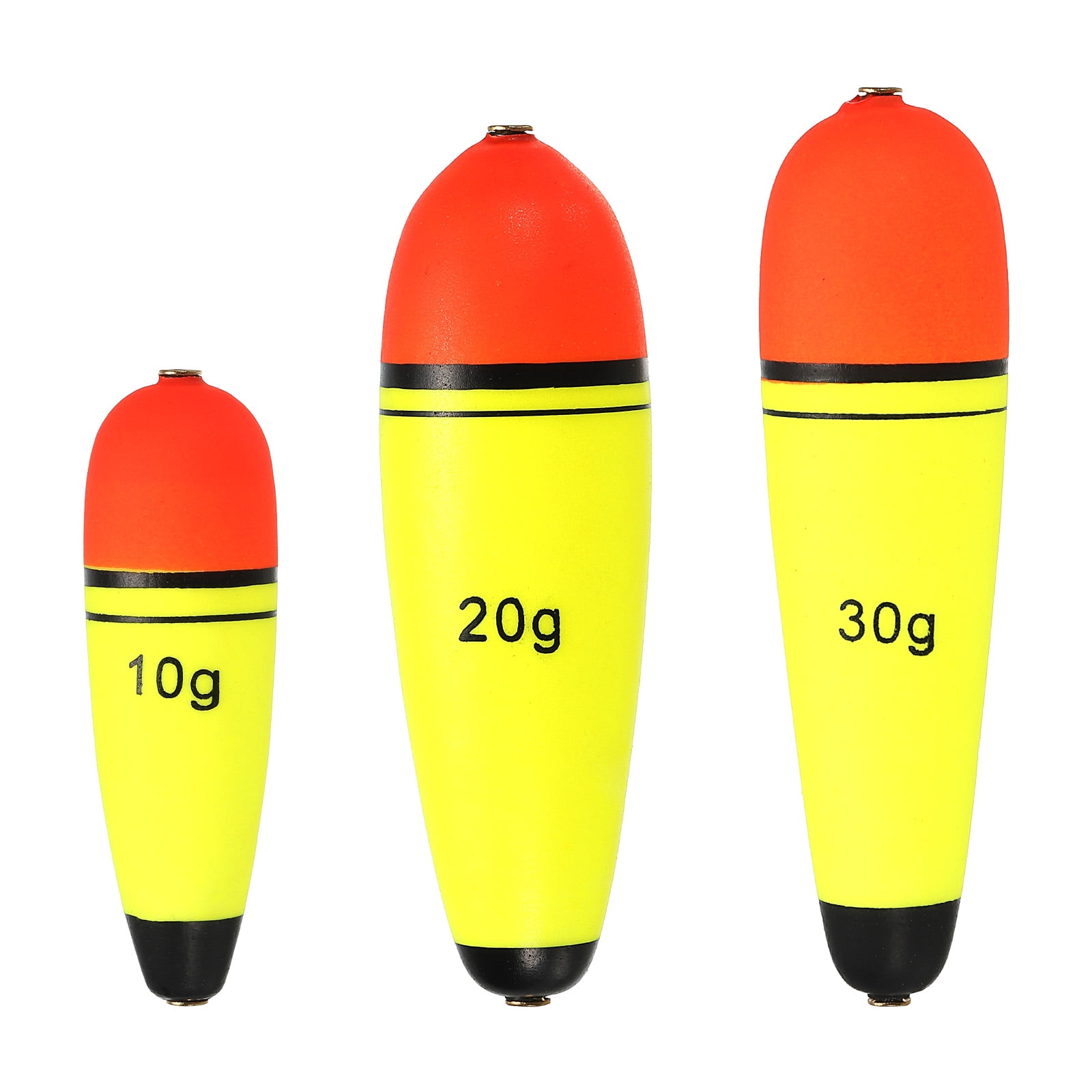 Uxcell EVA 0.35oz 0.7oz 1oz Fishing Slip Bobbers Float, Yellow, 3 Pack ...