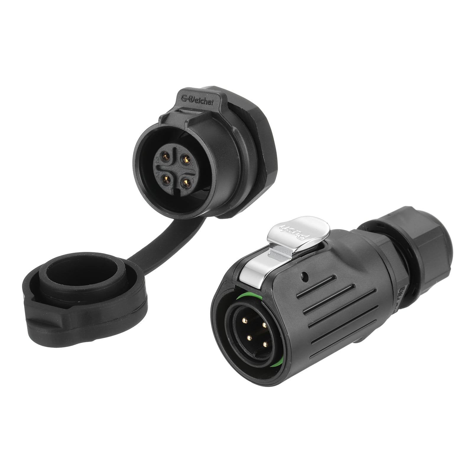 Uxcell EW-LP16 4Pin Industrial Waterproof Connector Single Hole, 400V 10A Black 1Pcs - Walmart.com