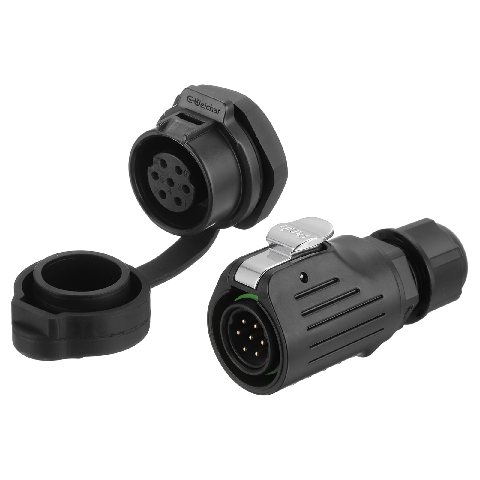 Uxcell EW-LP16 7Pin Industrial Waterproof Connector Single Hole, 250V 5A Black 1Pcs - Walmart.com