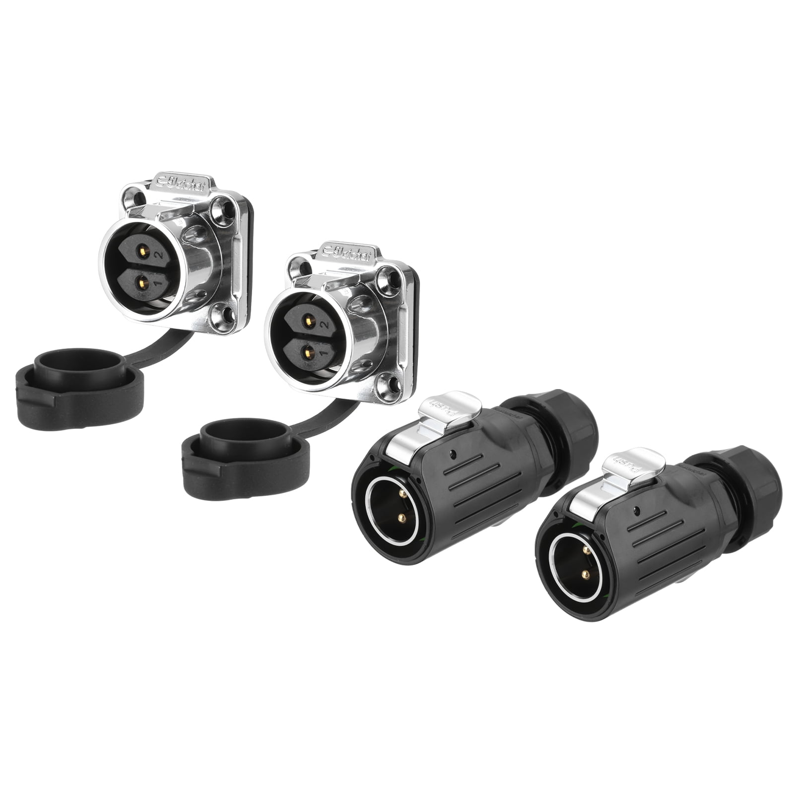 Uxcell EW-LP20 2Pin Industrial Waterproof Connector Flange with Cover ...