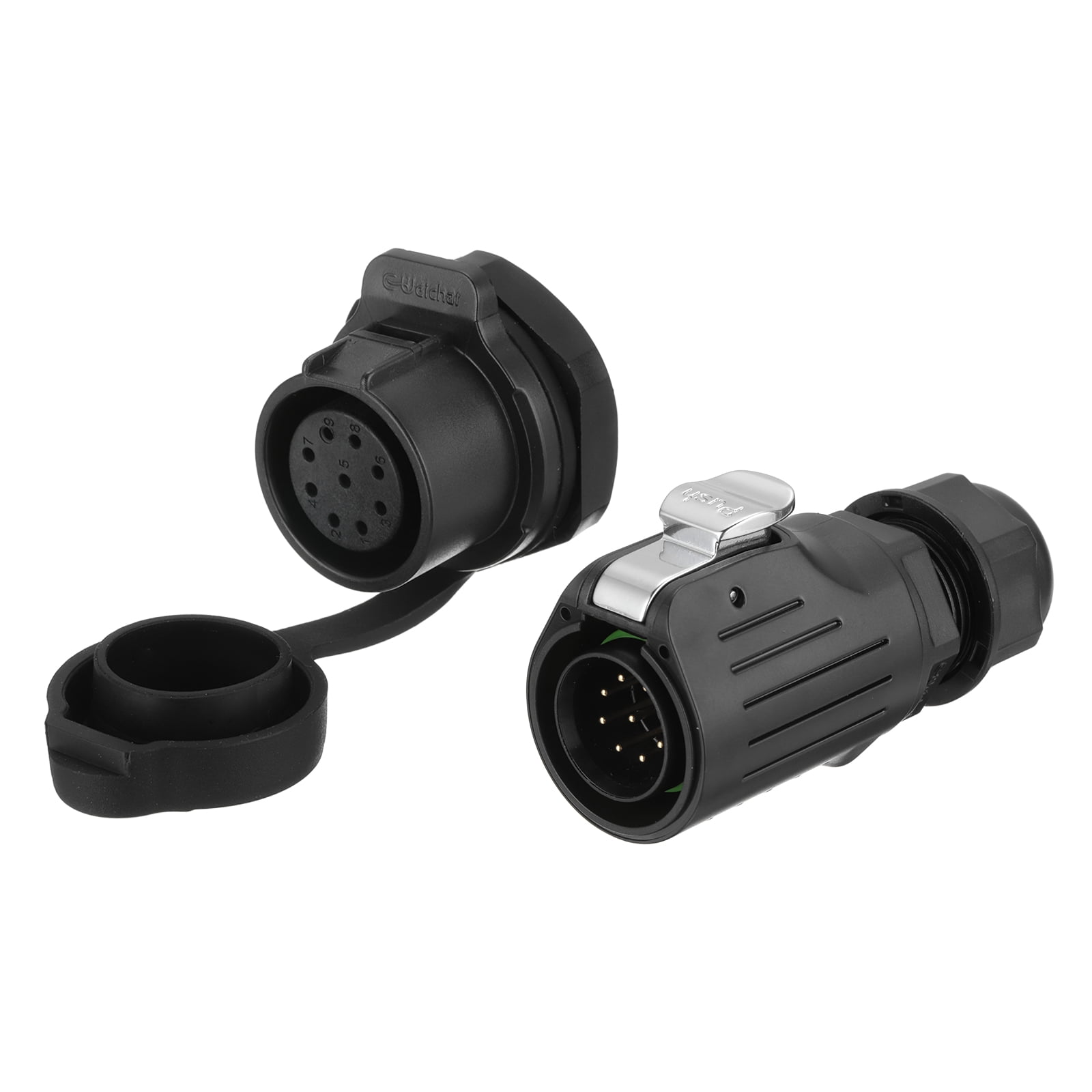 Uxcell EW-LP20 9Pin Industrial Waterproof Connector Plastic Type, 250V ...