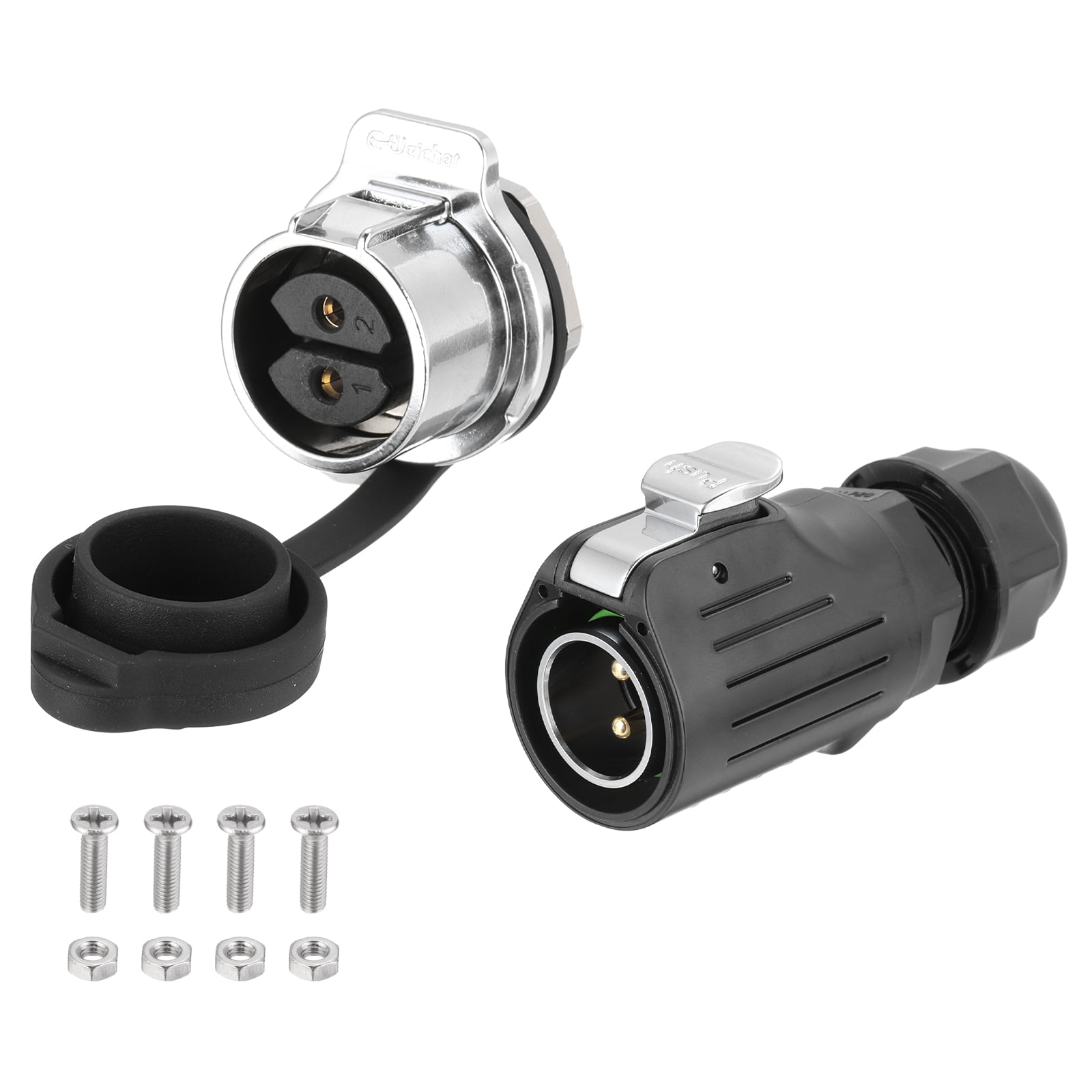 Uxcell EW-LP24 2Pin Industrial Waterproof Circular Connector Flange ...