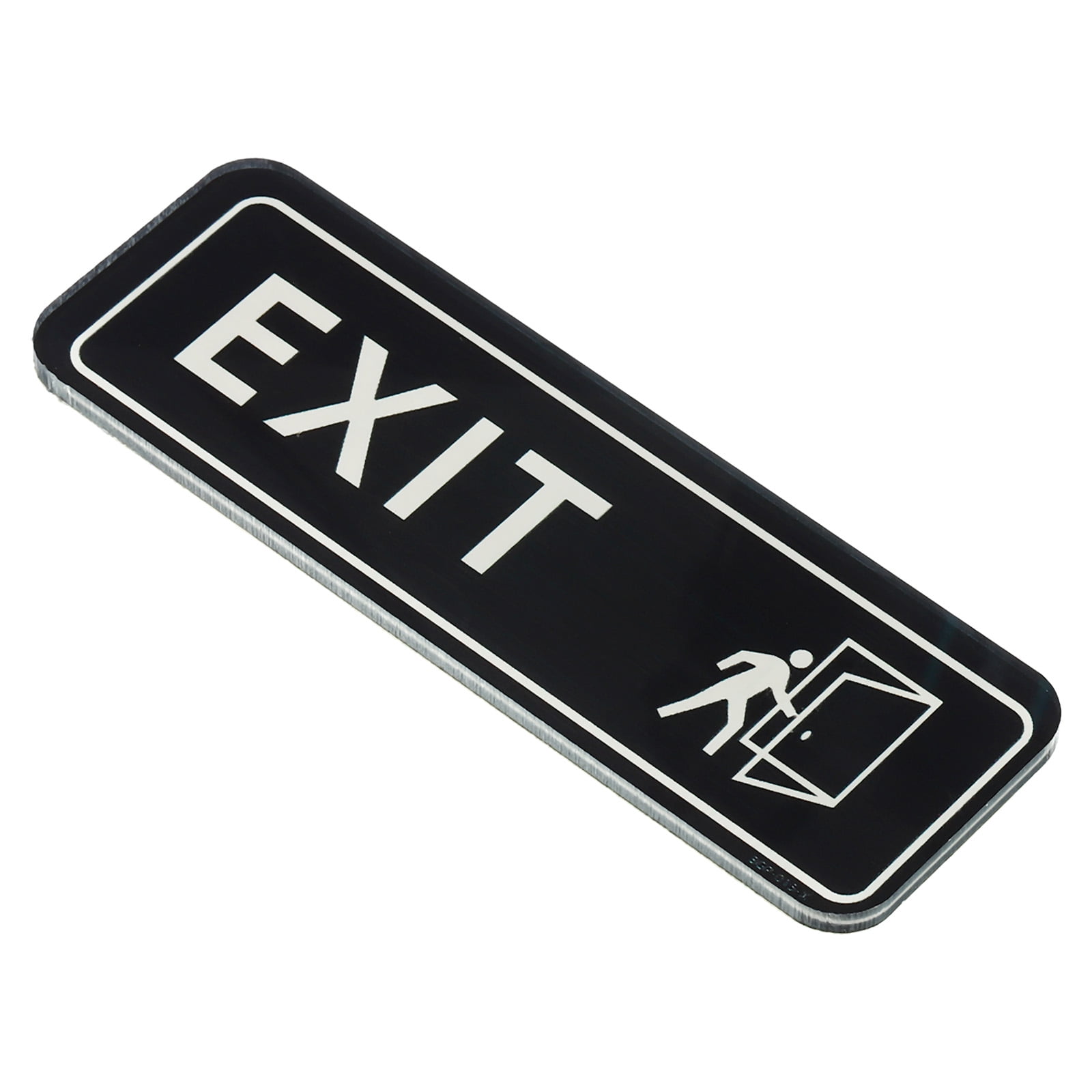 Uxcell EXIT Sign 6"x2" Self Adhesive Door Sticker Mounting Strip Black ...