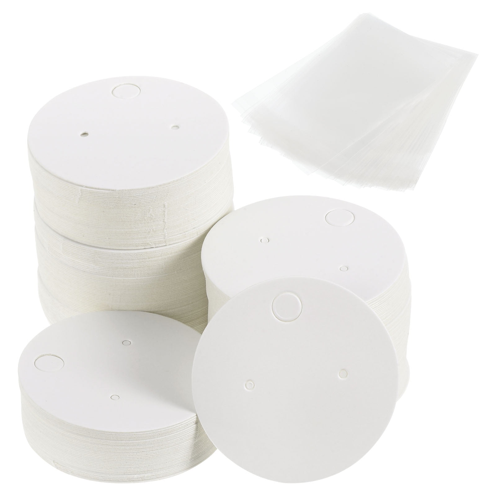 Uxcell Earring Display Cards Paper Earring Holder Blank Tags Round ...