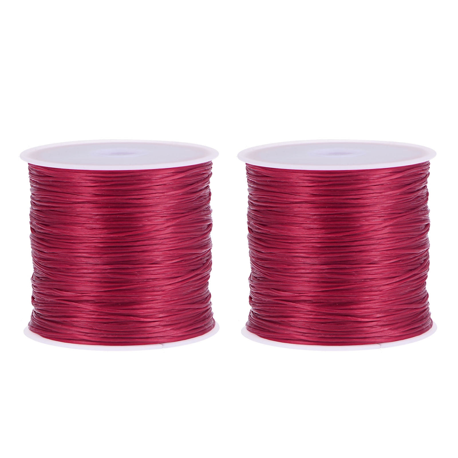 Uxcell Elastic Cord DIY Making Stretchy String Craft Wire, Red, 2 Rolls ...