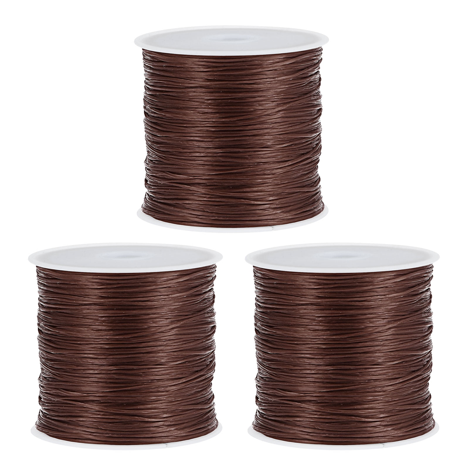 Uxcell Elastic Cord DIY Making Stretchy String Craft Wire, Red Brown, 3 ...