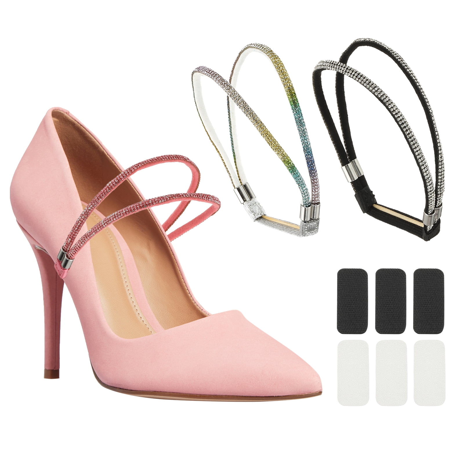 Uxcell Elastic High Heels Shoe Straps, 3 Pairs Rhinestone Shoe Lace for ...
