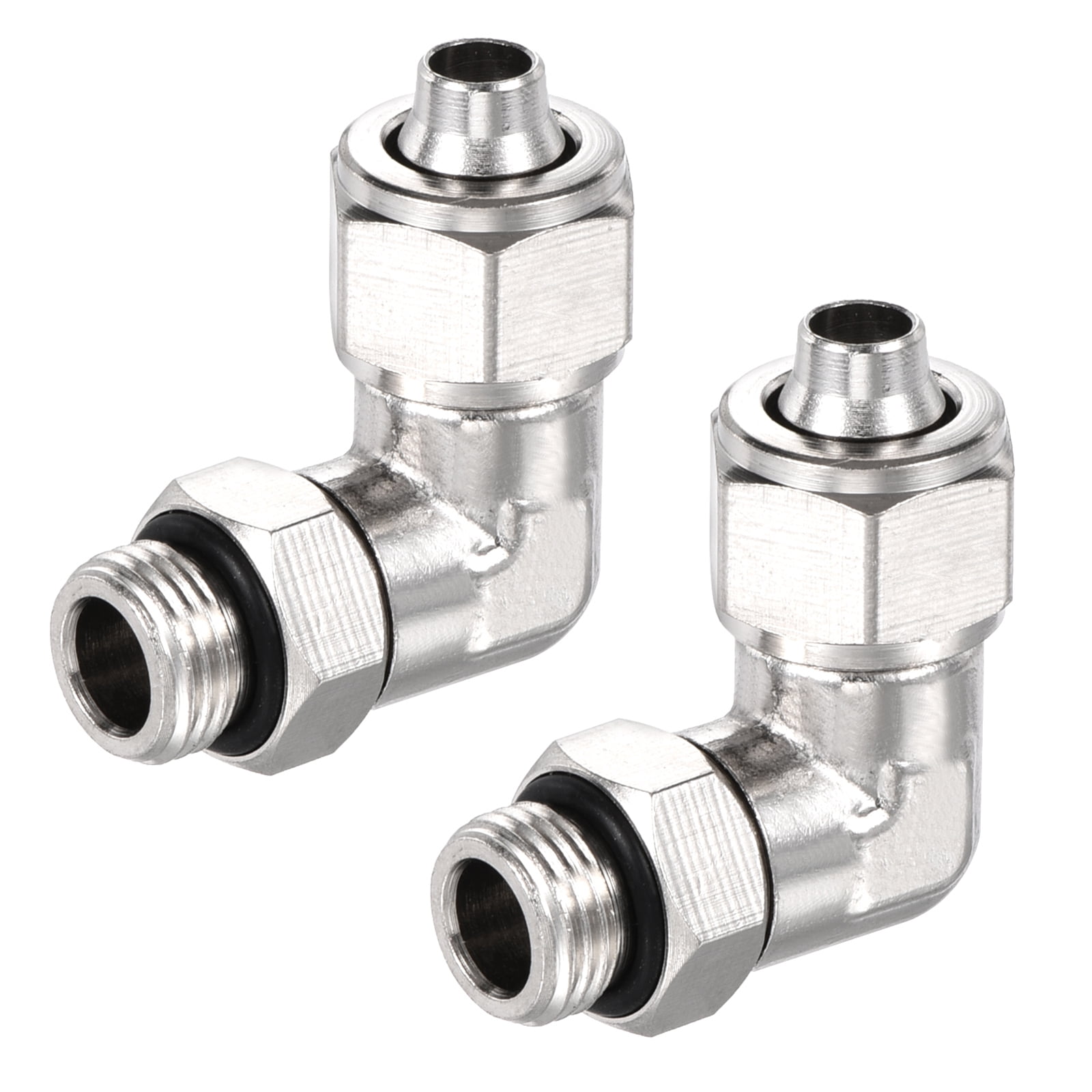 Uxcell Elbow Tube Fitting G1/8 Male Thread Fit for 8mm Tube OD Nickel ...