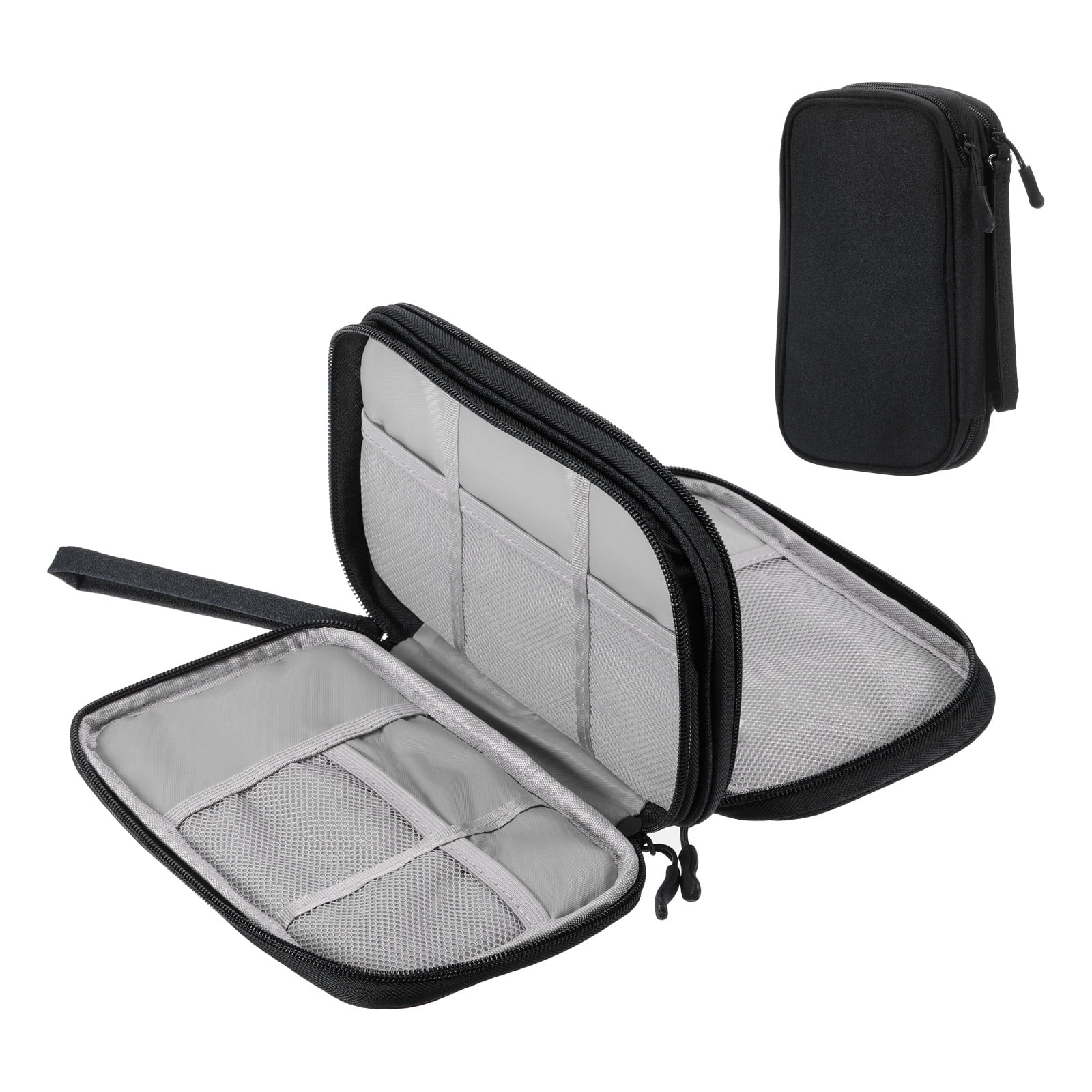 Uxcell Electronic Organizer Case Travel Cable Bag Double Layer ...