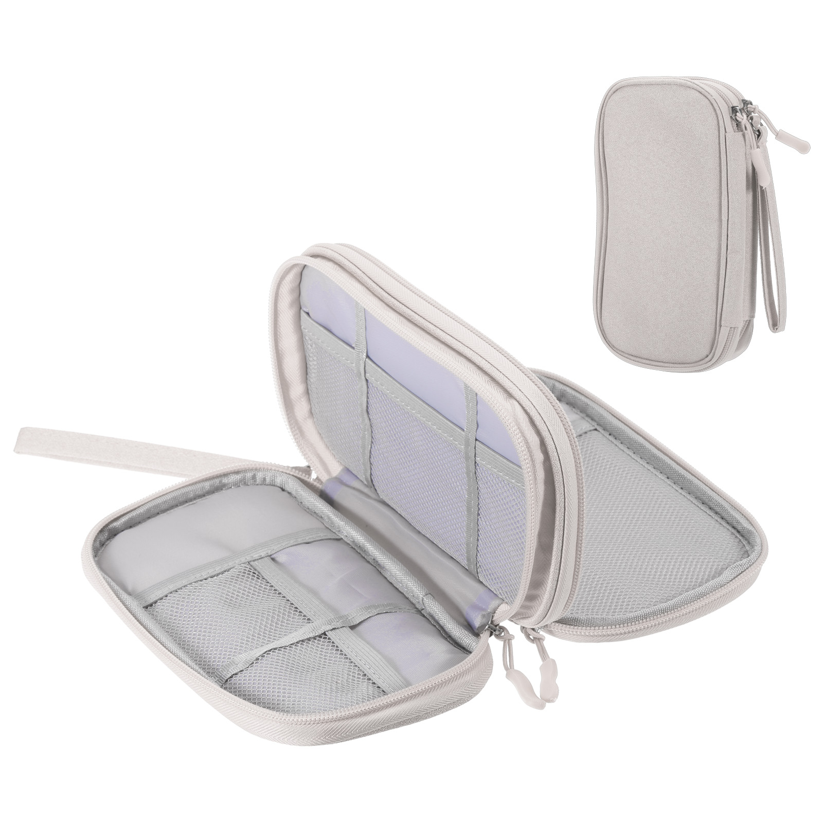 Uxcell Electronic Organizer Case Travel Cable Bag Double Layer ...