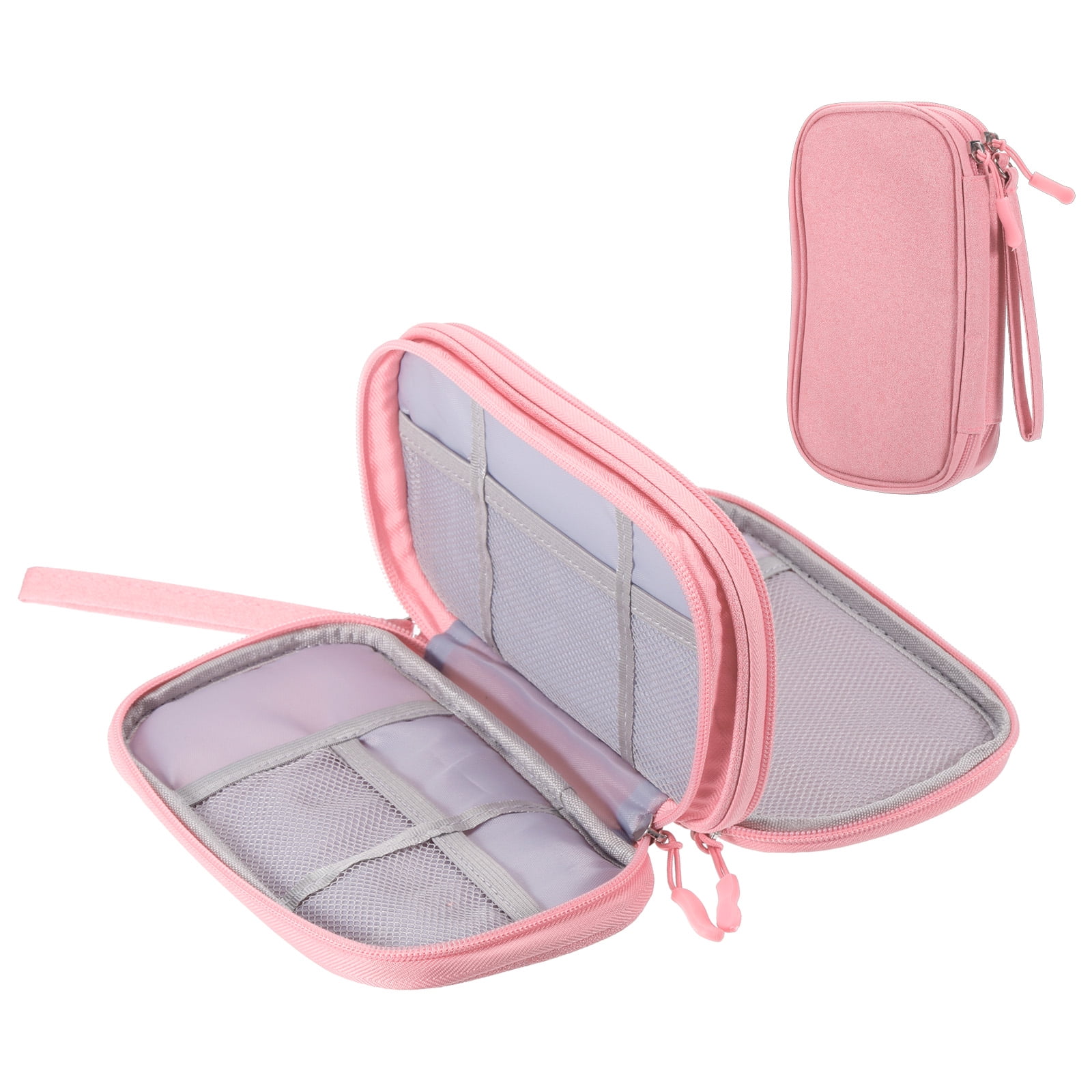 Uxcell Electronic Organizer Case Travel Cable Bag Double Layer ...