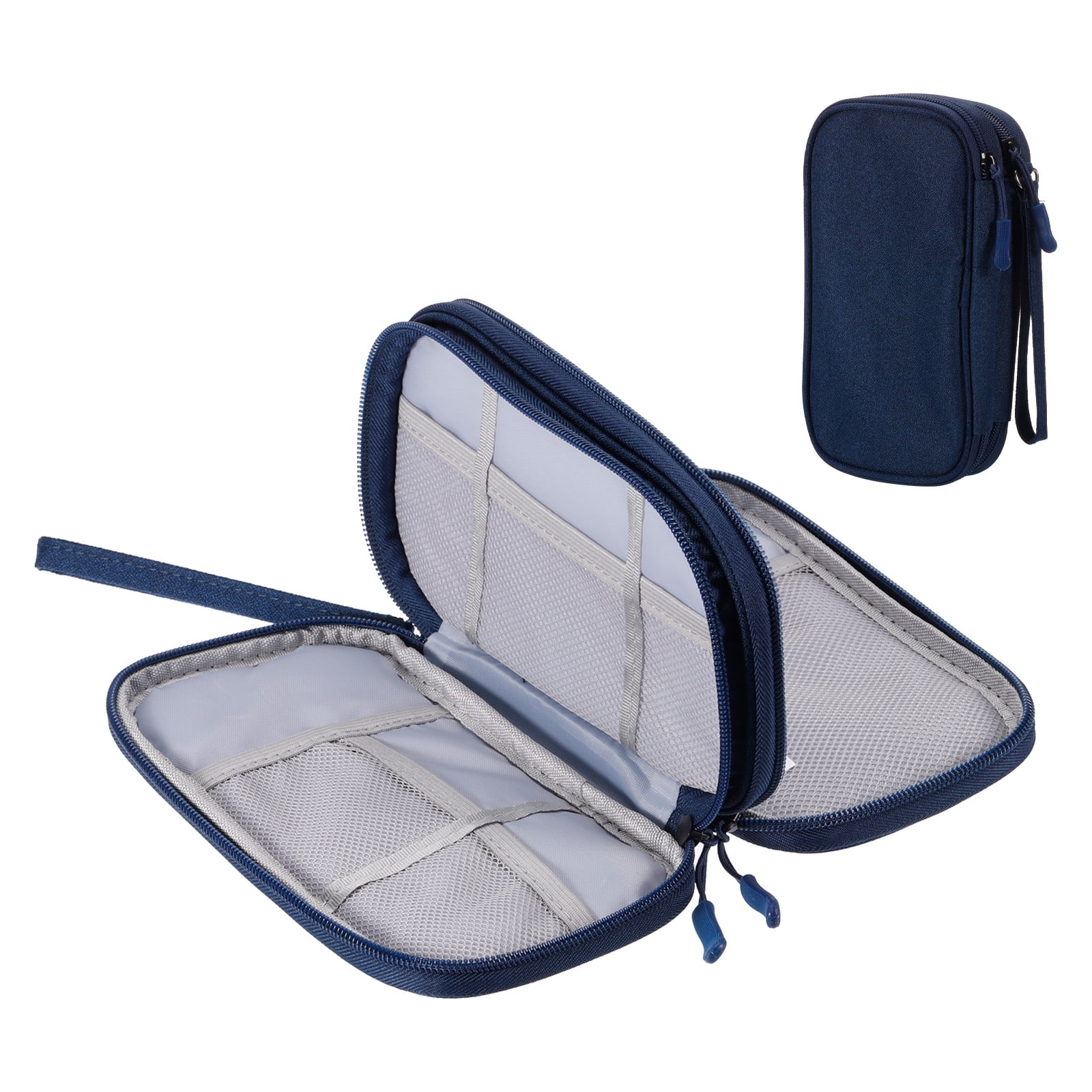 Uxcell Electronic Organizer Case Travel Cable Bag Double Layer ...