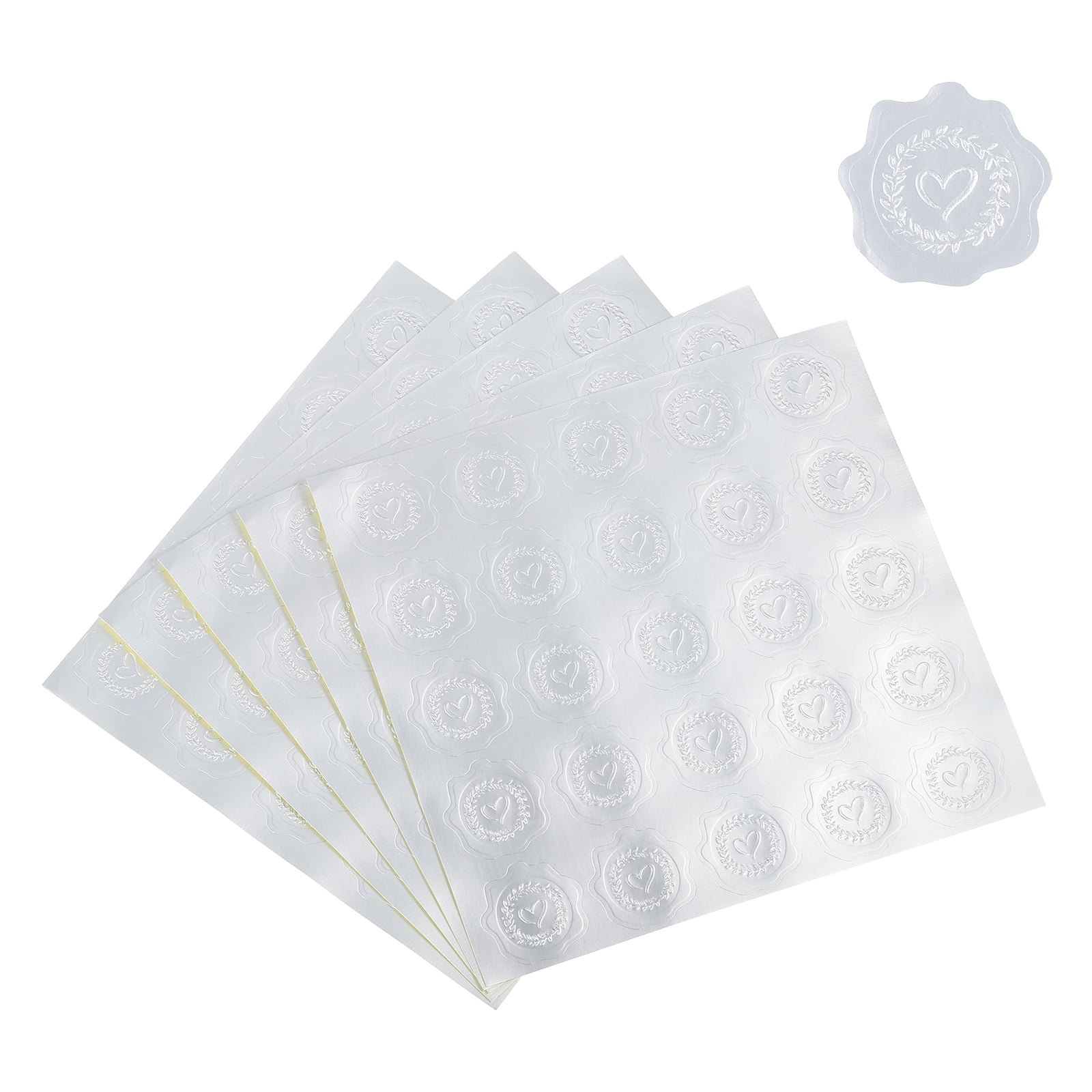 Uxcell Embossed Seal Stickers, 200Pcs Small Heart Wax Looking Embossed ...