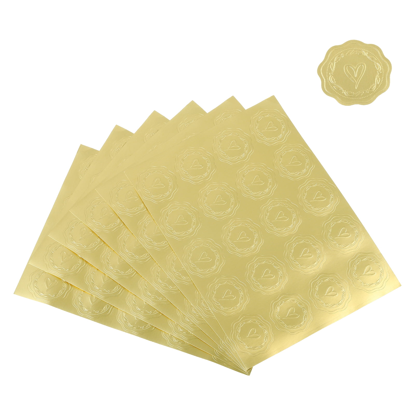 Uxcell Embossed Seal Stickers, 300Pcs Small Heart Wax Looking Embossed ...