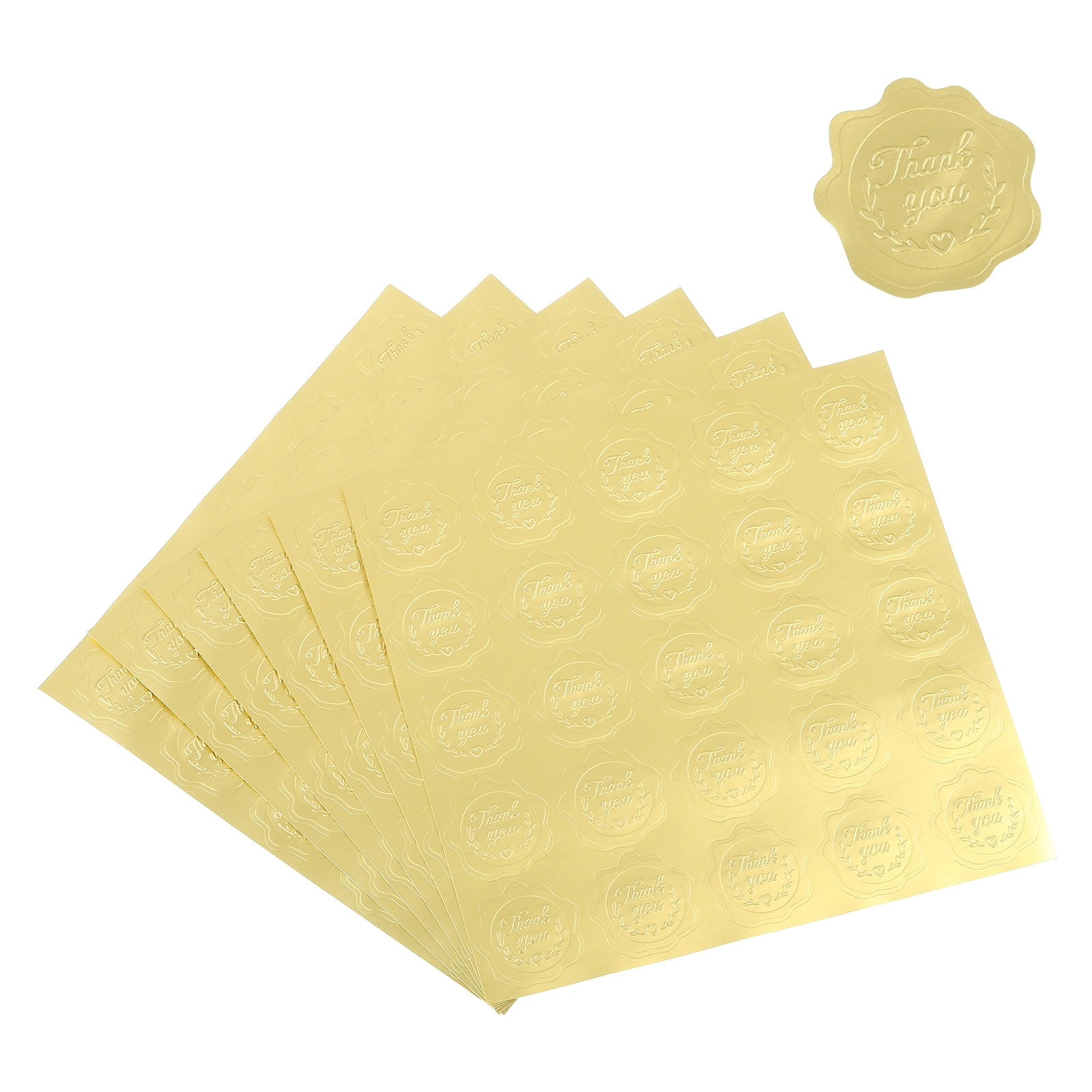 Uxcell Embossed Seal Stickers, 400Pcs Thank You Wax Looking Embossed ...