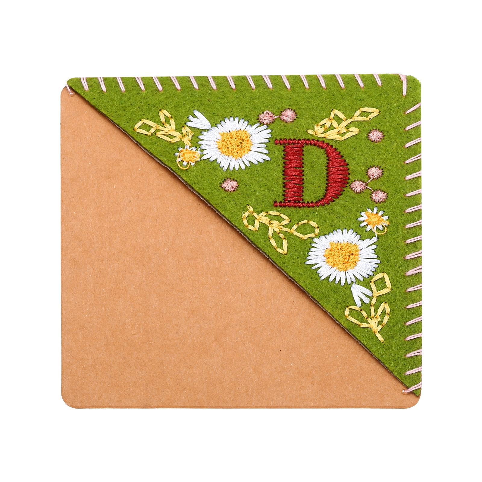 Uxcell Embroidered Corner Bookmark Cute Flower Stitched Triangle Book ...
