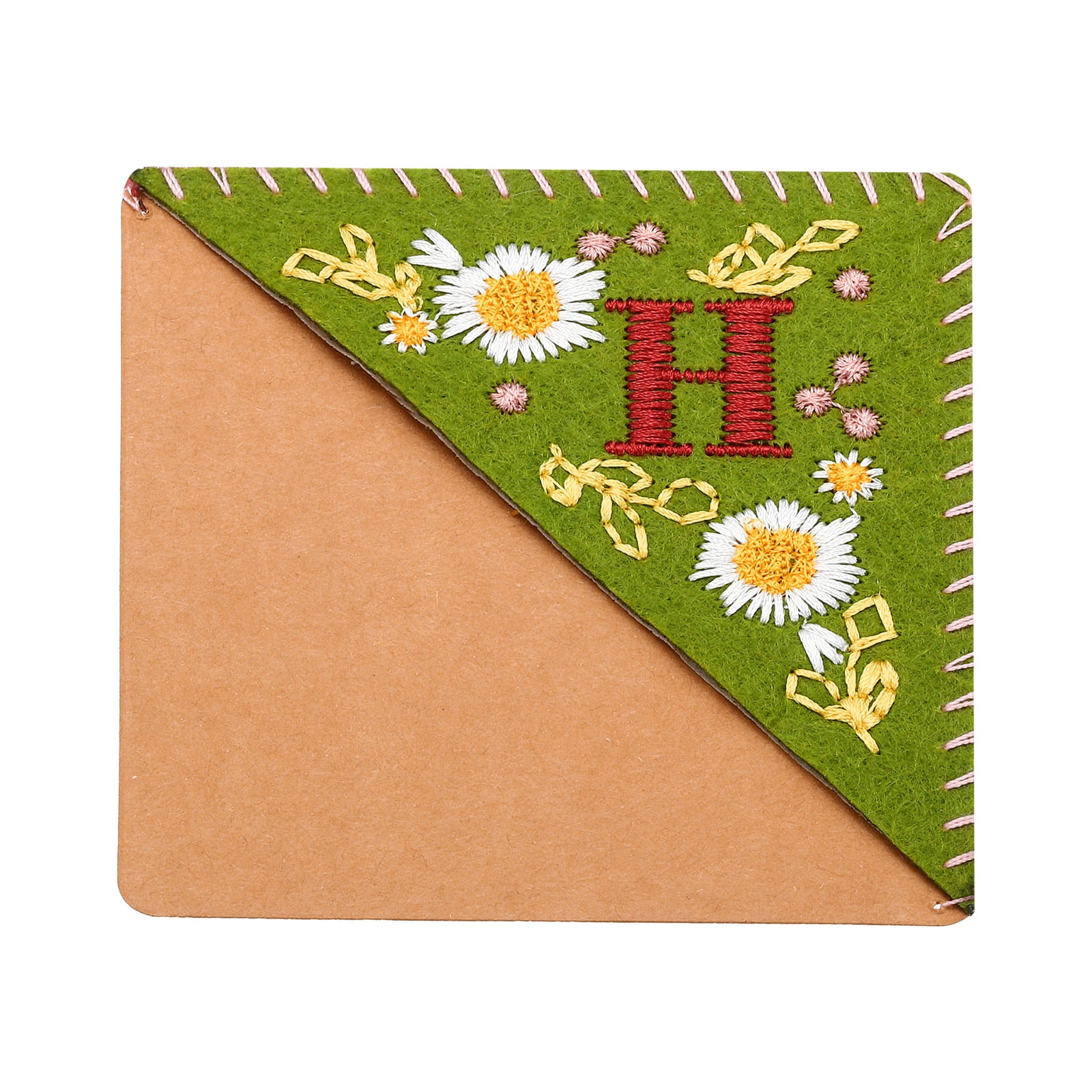 Uxcell Embroidered Corner Bookmark Cute Flower Stitched Triangle Book ...