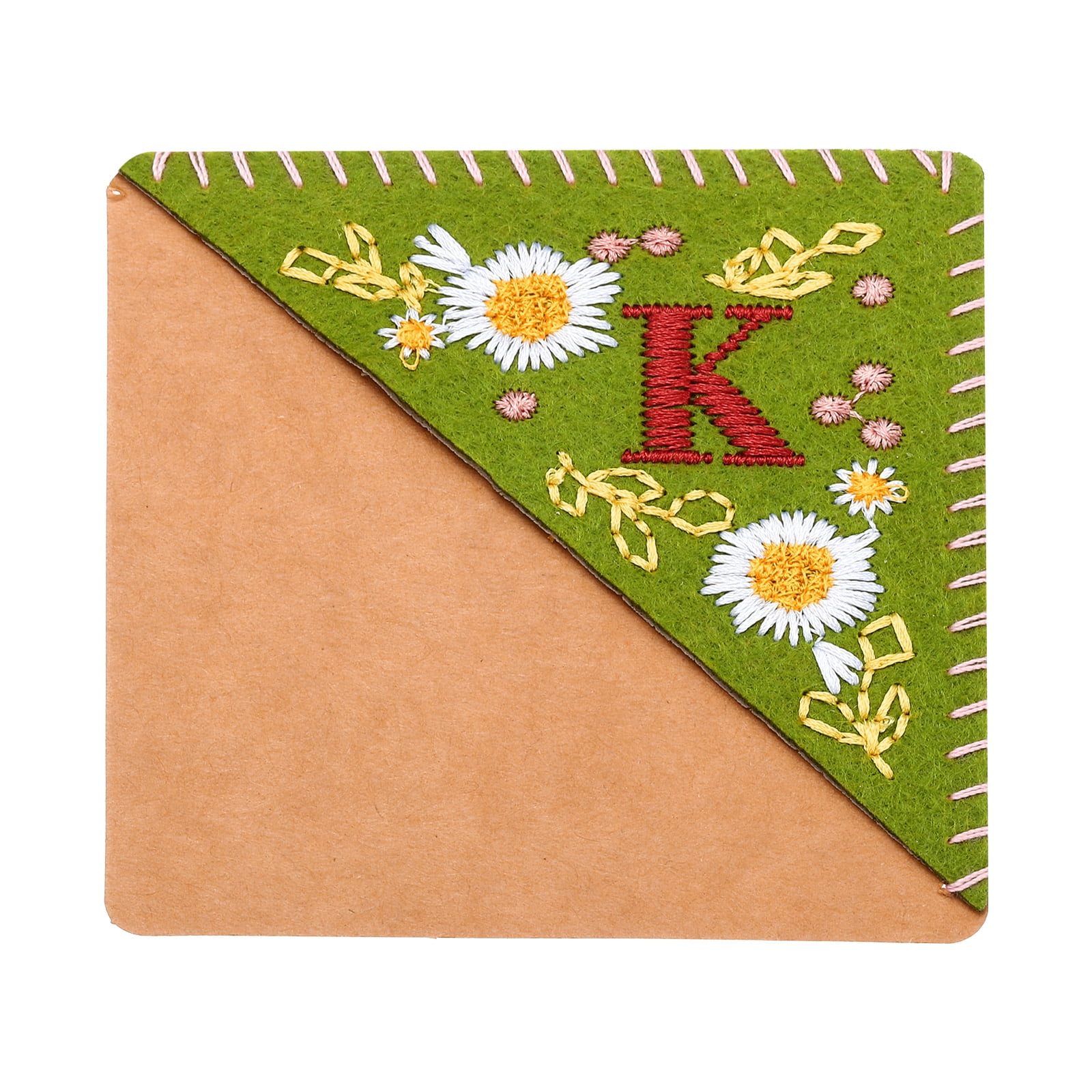 Uxcell Embroidered Corner Bookmark Cute Flower Stitched Triangle Book ...