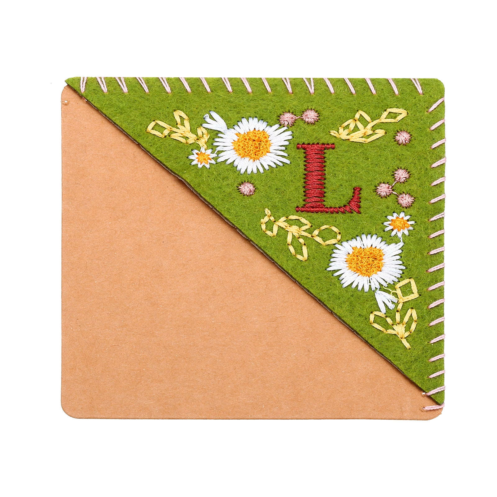 Uxcell Embroidered Corner Bookmark Cute Flower Stitched Triangle Book ...